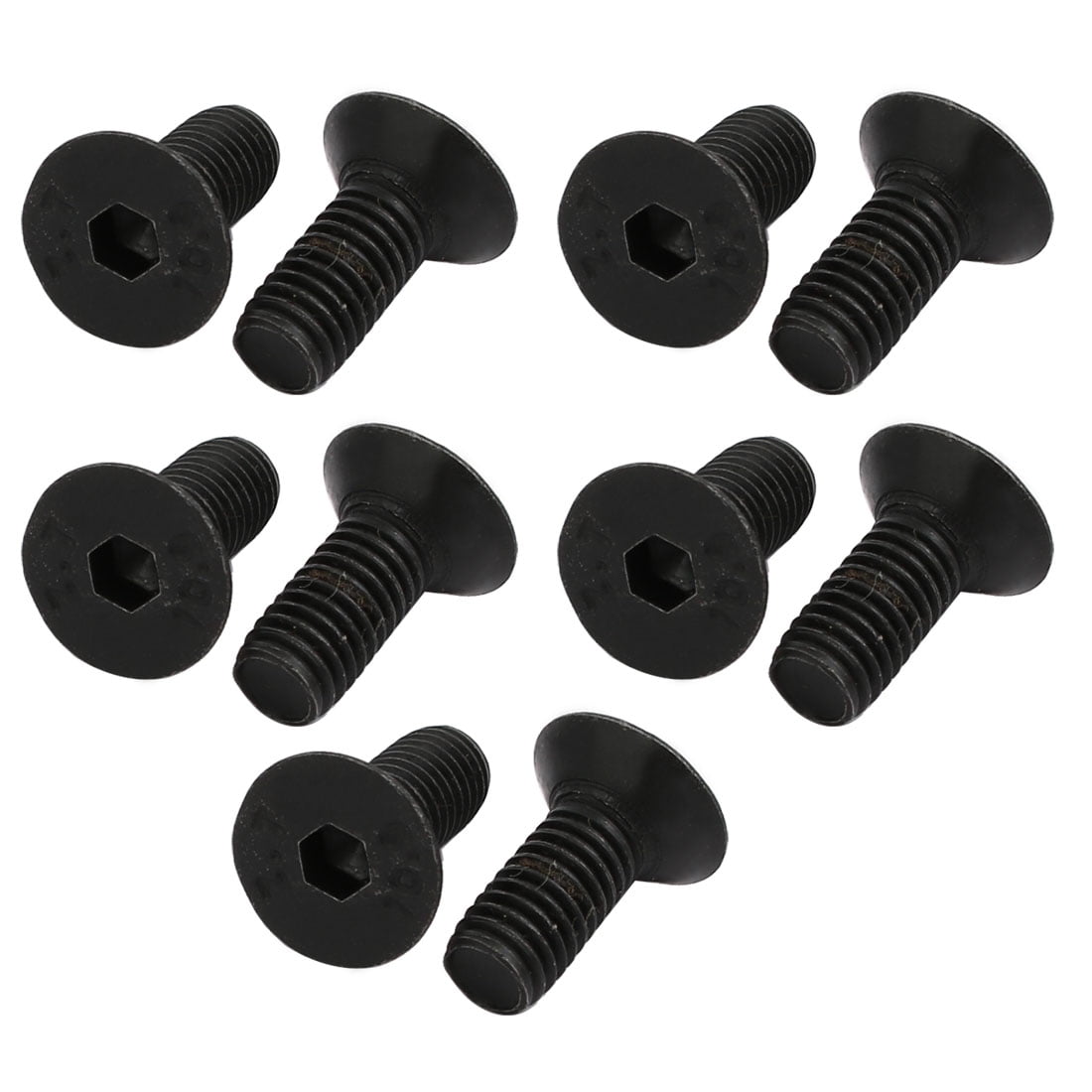 10pcs M5x12mm Flat Countersunk Head Hex Socket Left Hand Thread Bolt ...