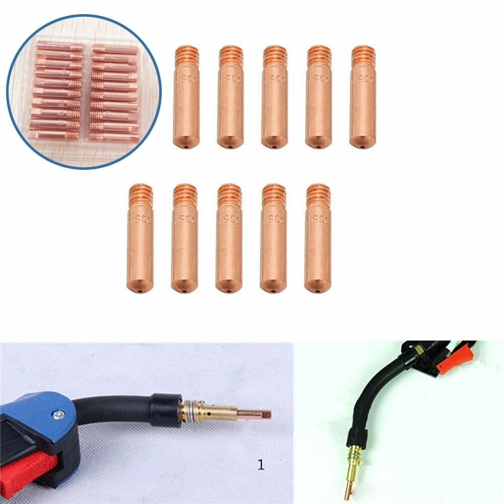 10pcs MIG Welding Contact Tips for MB15 (M6) 0.8mm Flux Cored Wire ...