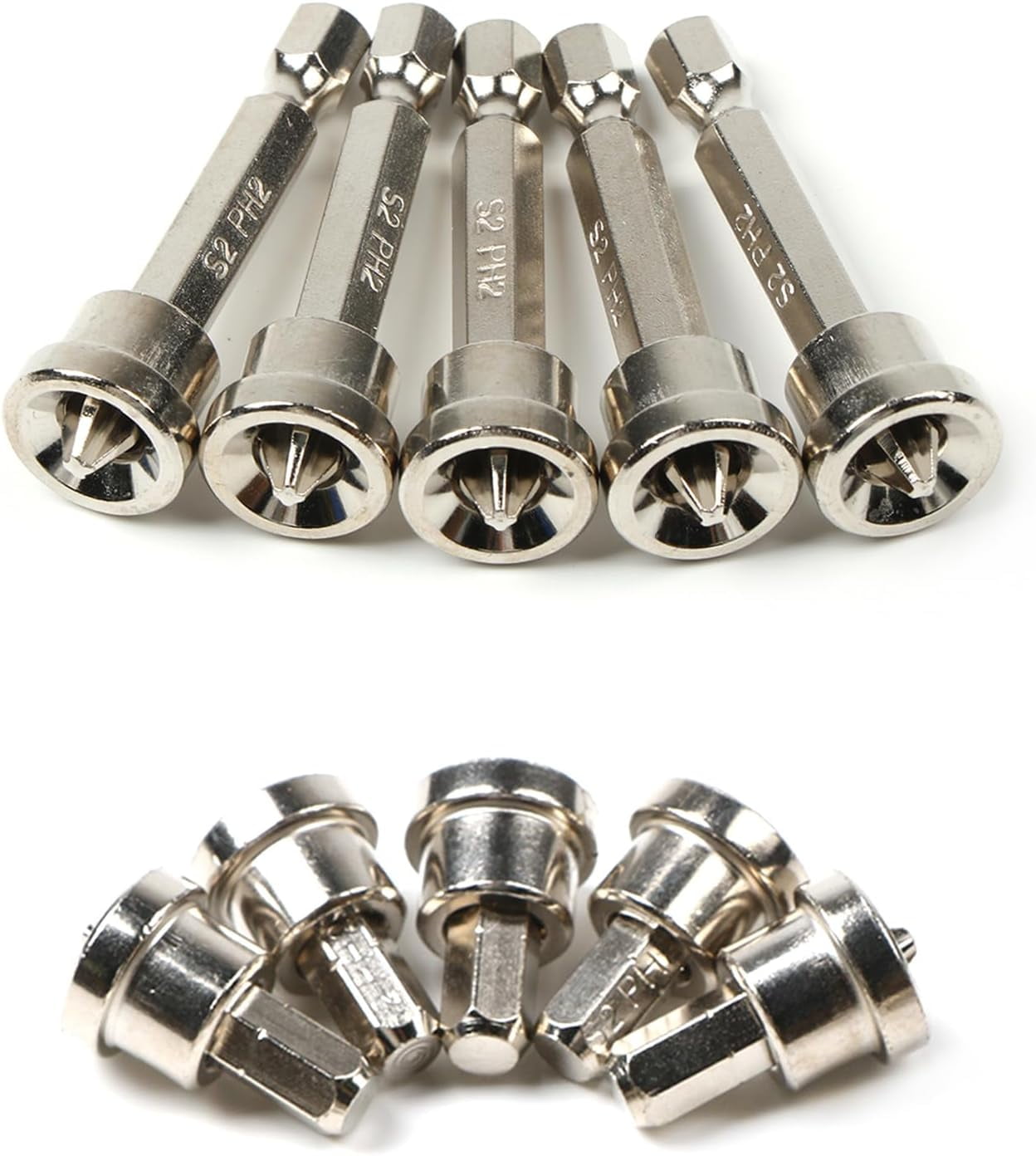 10pcs Magnetic Drywall Screwdriver Bits Set, PH2 Hexagonal Handle, 25mm ...