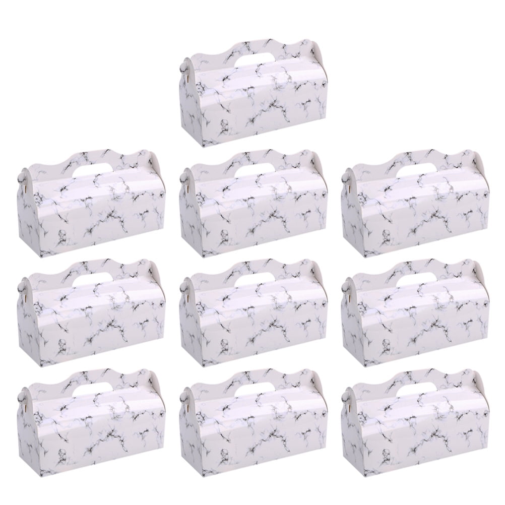 10pcs Marbling Cake Roll Packaging Box Portable Swiss Roll Containers ...