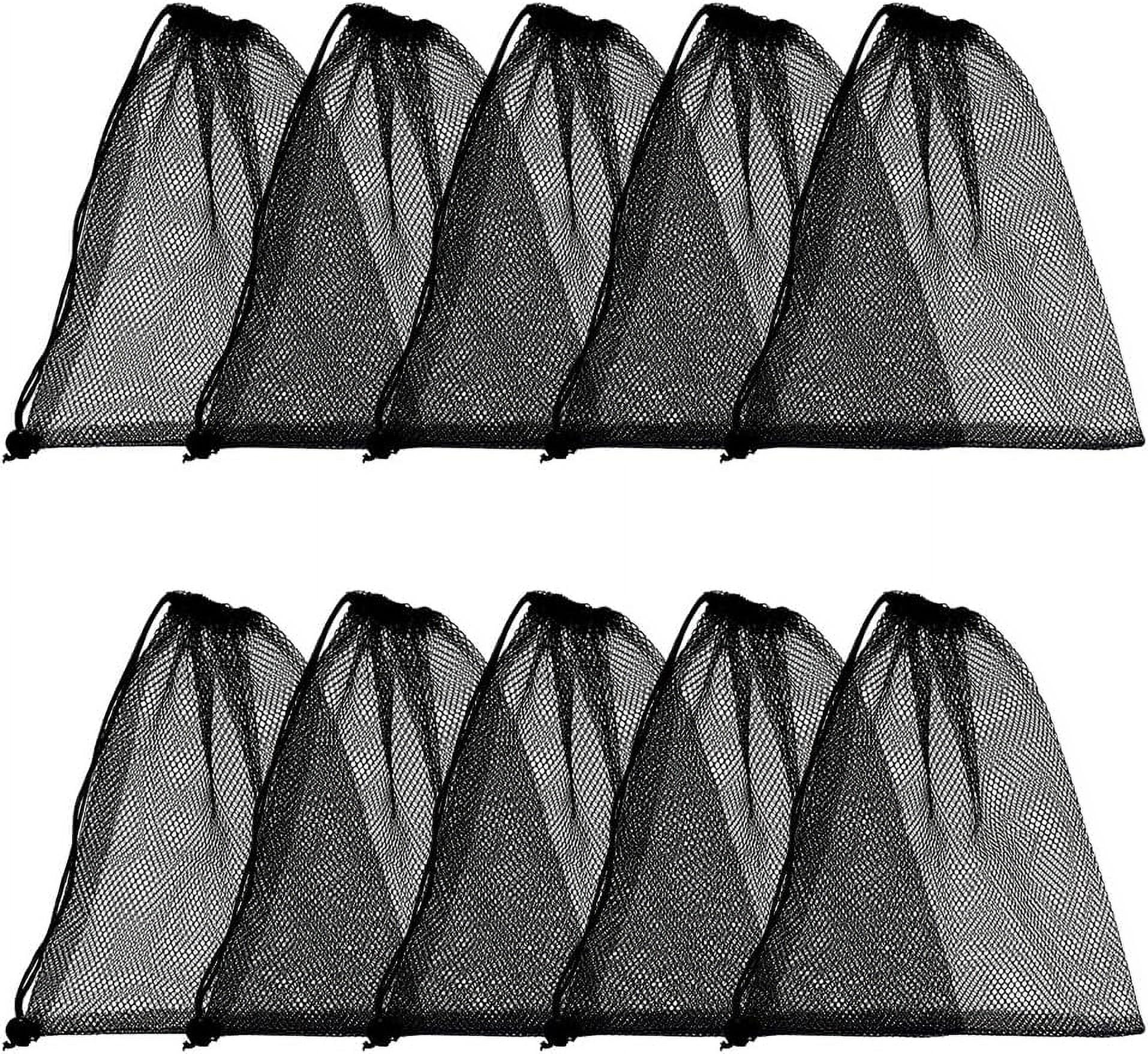 10pcs Mesh Drawstring Bag 10 x 12 inch Black Small Bags With Pull Rope ...