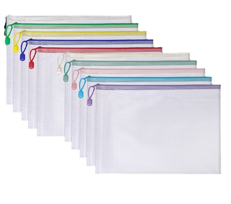 10pcs Mesh Zipper Pouch Bags,10 colors Plastic Zipper Bags for ...