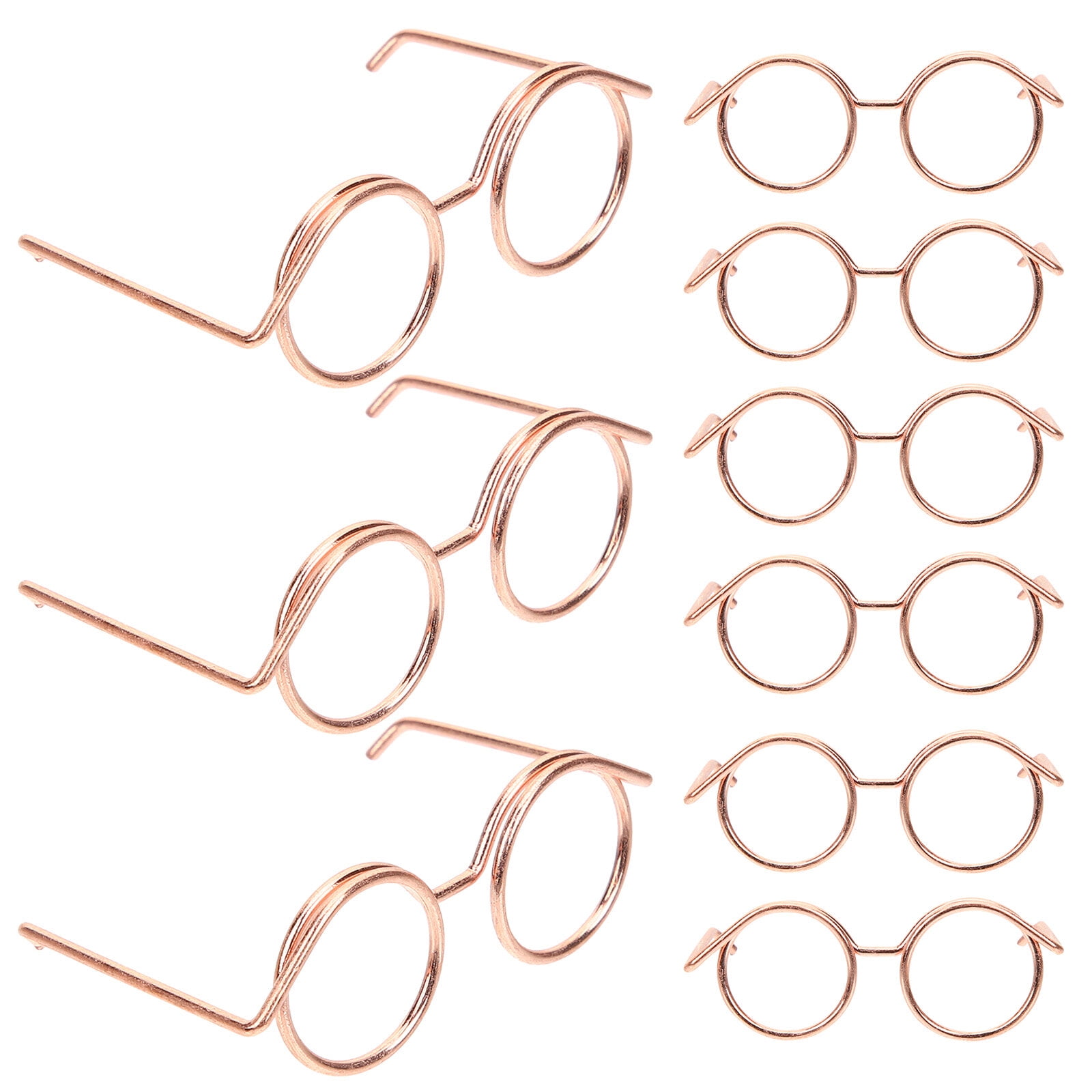 10pcs Metal Doll Glasses Doll Eyeglasses Mini Glasses Dolls Dress Up Glasses Props