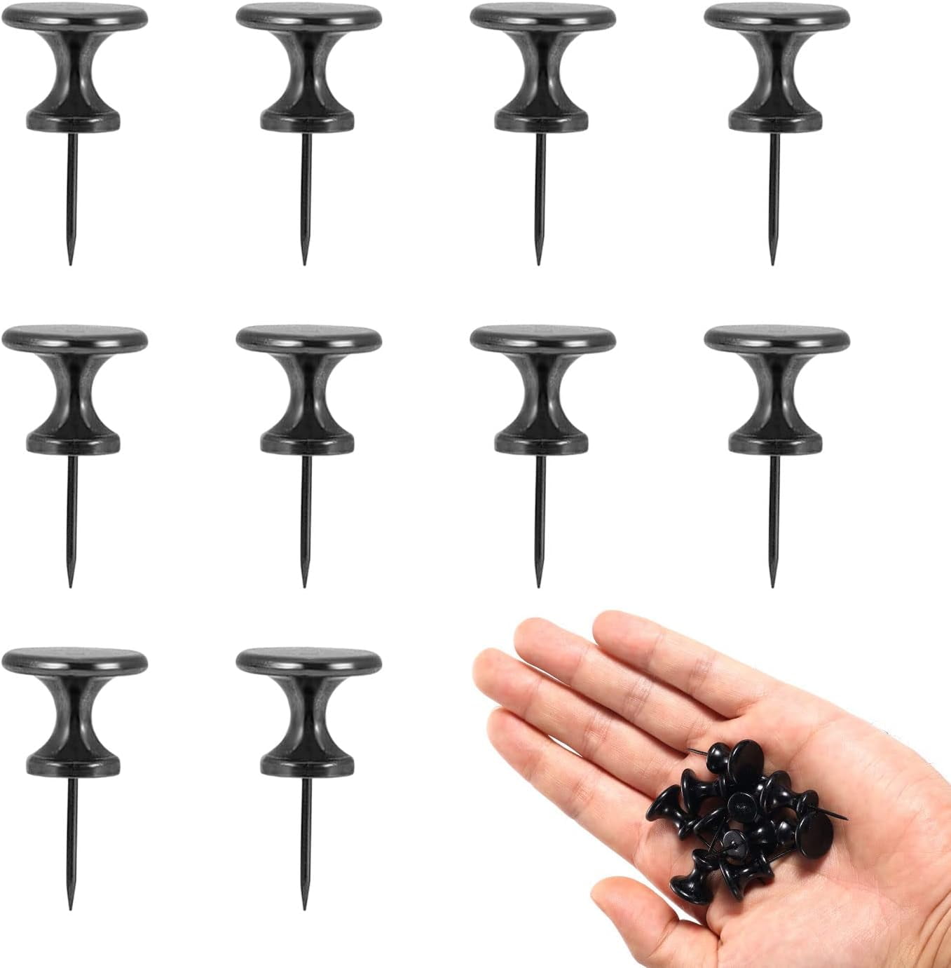 10pcs Metal Giant Push Pins, Large Pushpin for Cork Board Black Metal ...