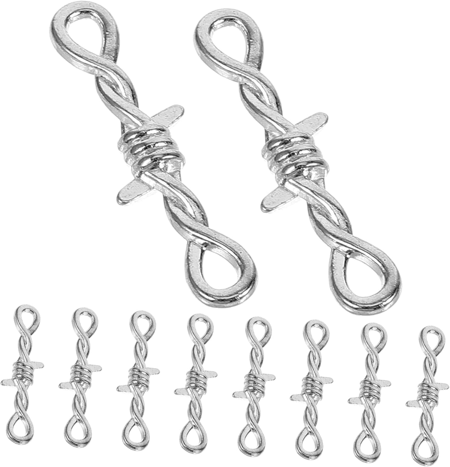 10pcs Metal Jewelry Charms DIY Necklace Bracelet Clasps Locking ...