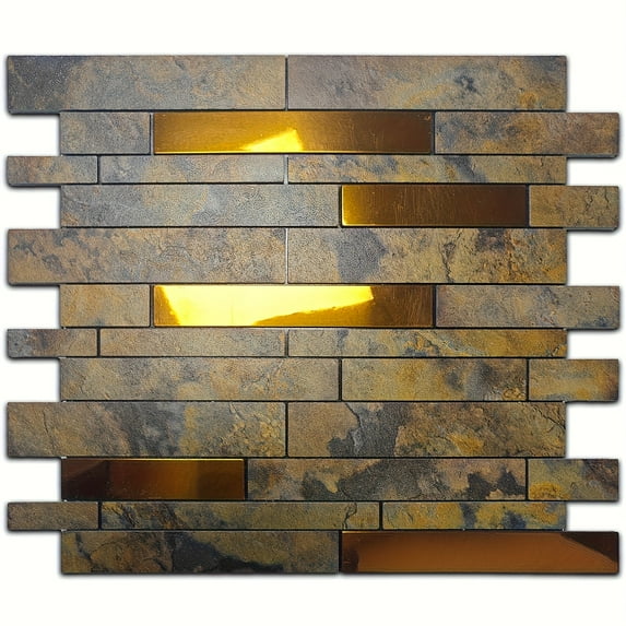 10pcs Metal Mosaic Wall Stickers, Waterproof & Heat-Resistant Cut-to ...