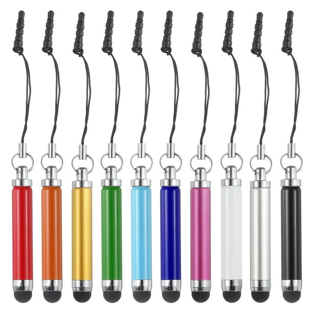 10pcs Metallic Stylus Pen Retractable Aluminum Alloy Mini Capacitive ...