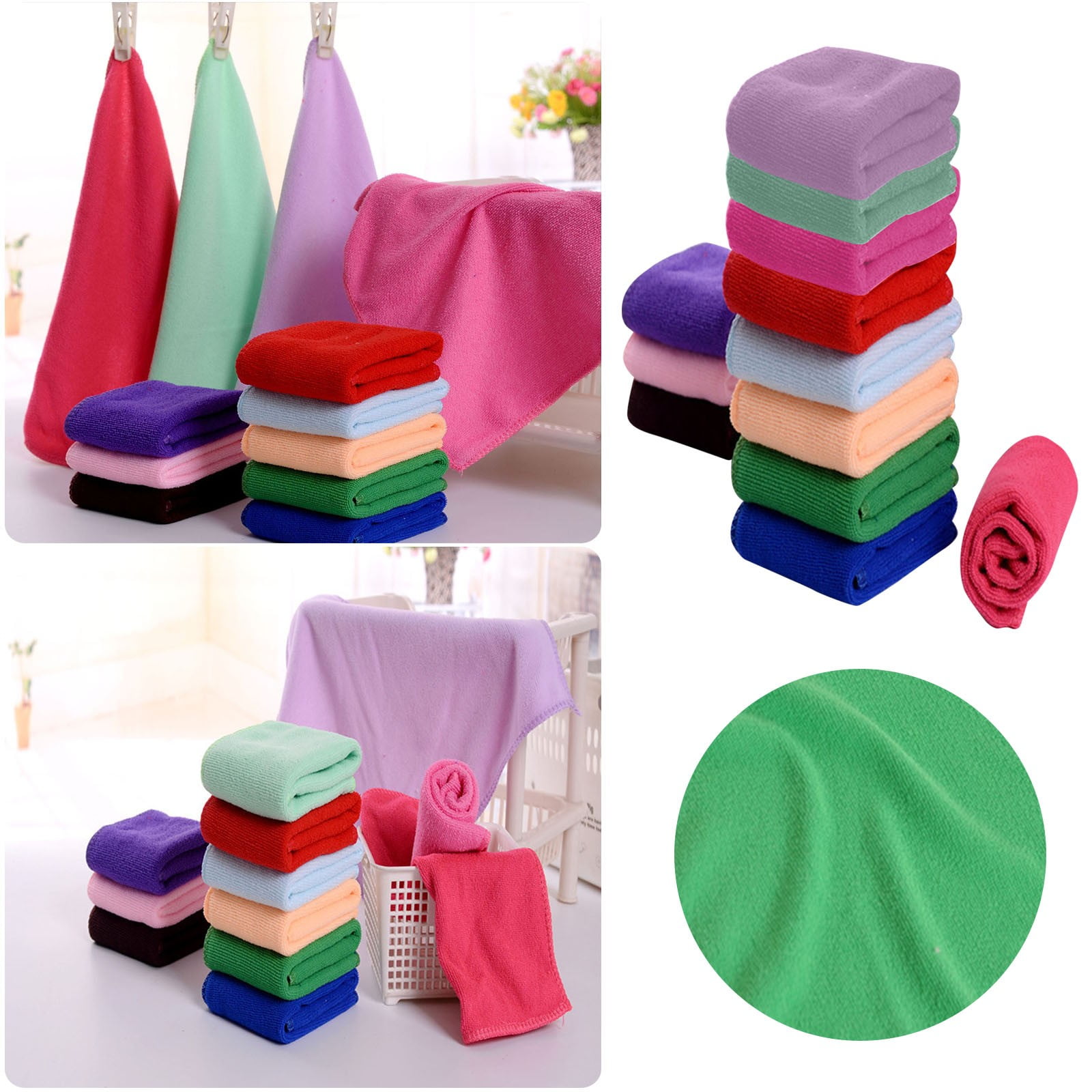 10pcs Microfiber Dish Cloth for Washing Dishes，Reusable Kitchen ...