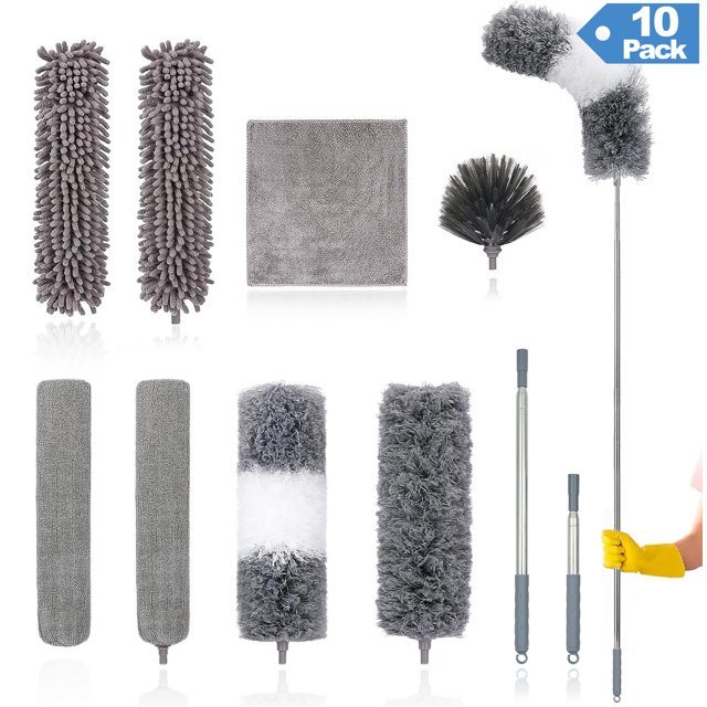 10pcs Microfiber Dusters Set, Extendable 16''-100'', For Car, Furniture ...
