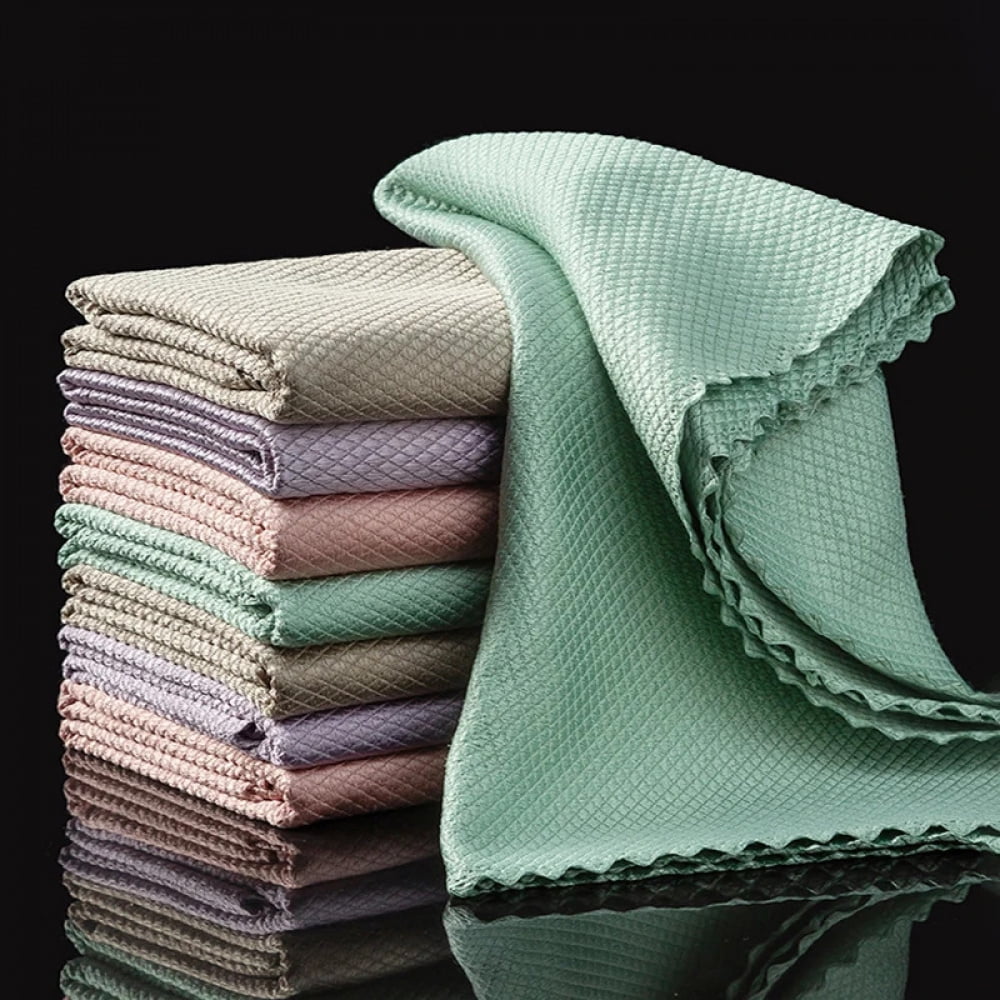10pcs Microfiber Glass Cleaning Cloth Rag Lint-Free For Windows Car ...