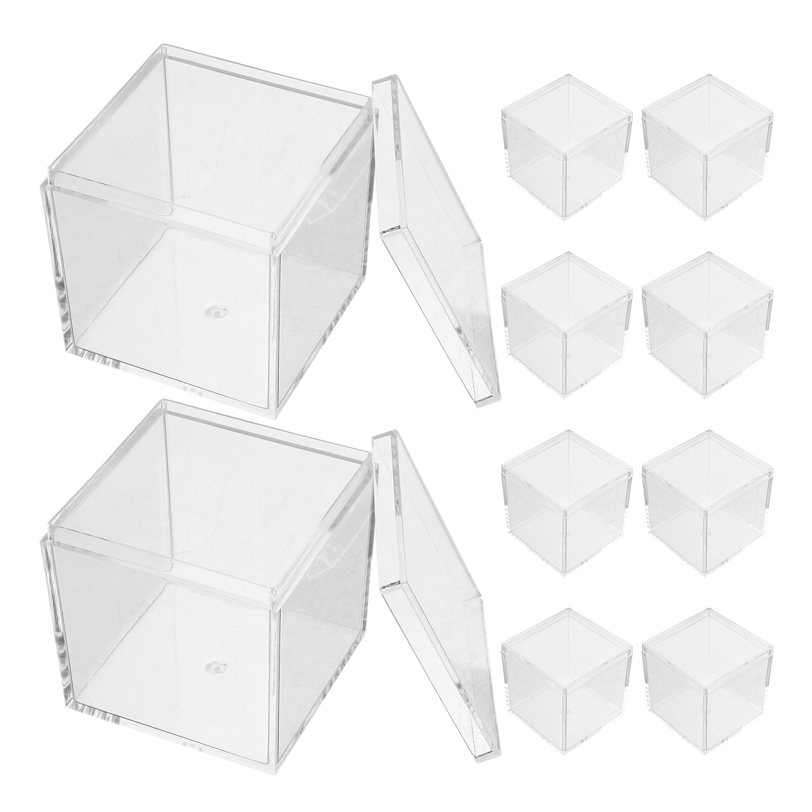 10pcs Clear Cube Box 5 5cm Mineral Sample Case Desktop Specimen ...