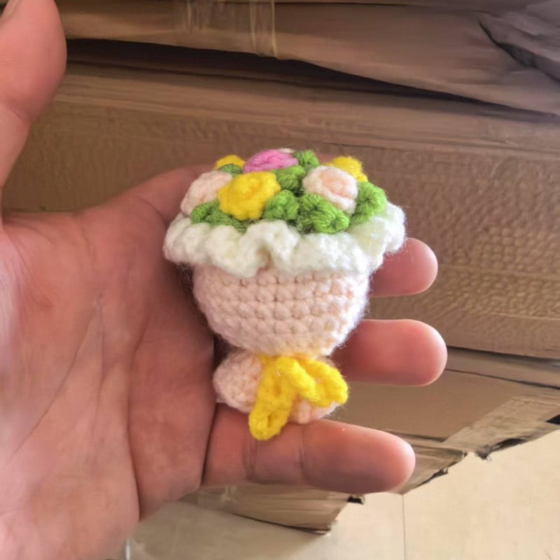 10pcs Mini Crochet Flower Bouquet, Finished Hand Woven Artificial ...