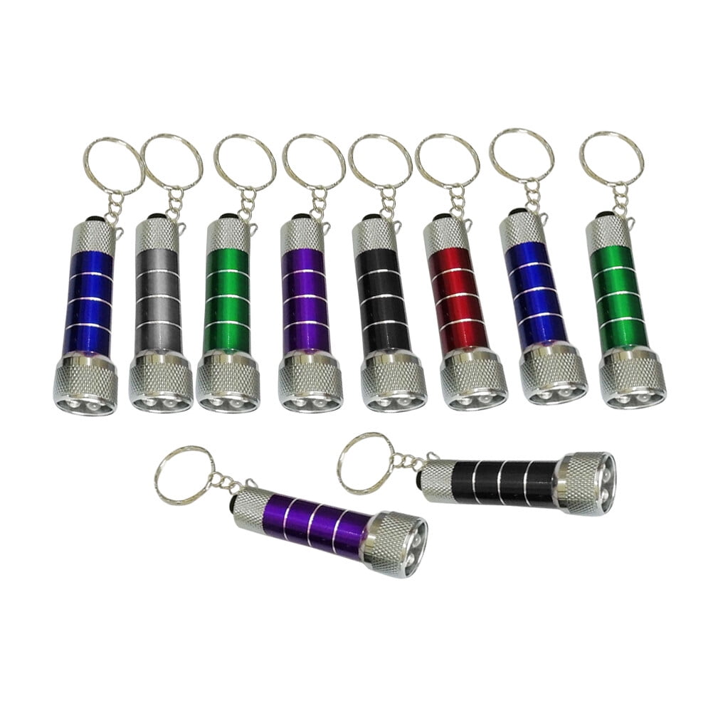 10pcs Mini Flashlight Creative 5 LED Powerful Flashlight Keyring Torch ...