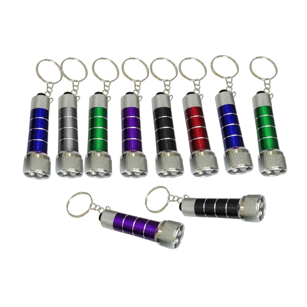 10pcs Mini Flashlight Creative 5 LED Powerful Flashlight Keyring Torch ...