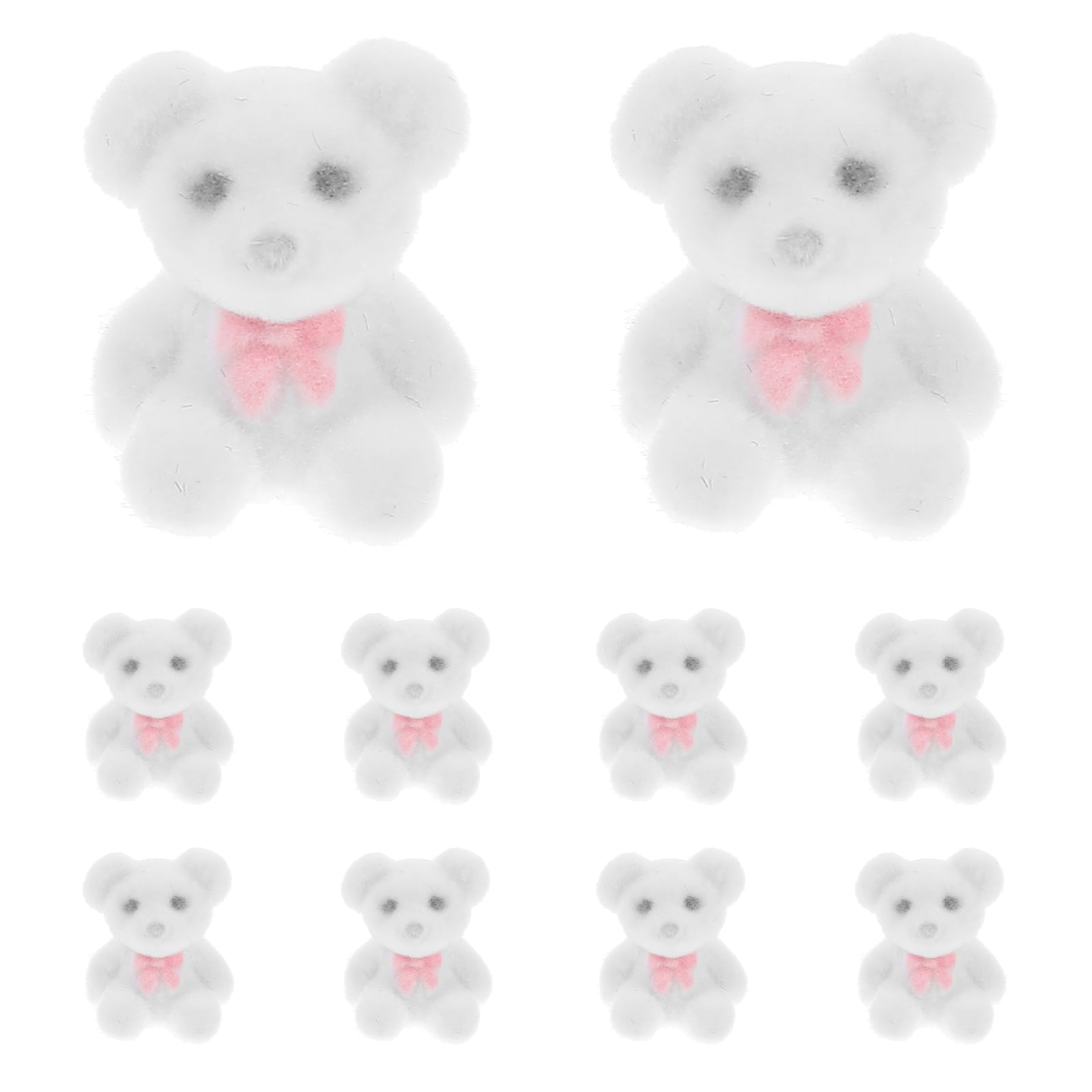 10pcs Mini Flocked Bears Miniature Bears Tiny Decorations Wedding Party ...