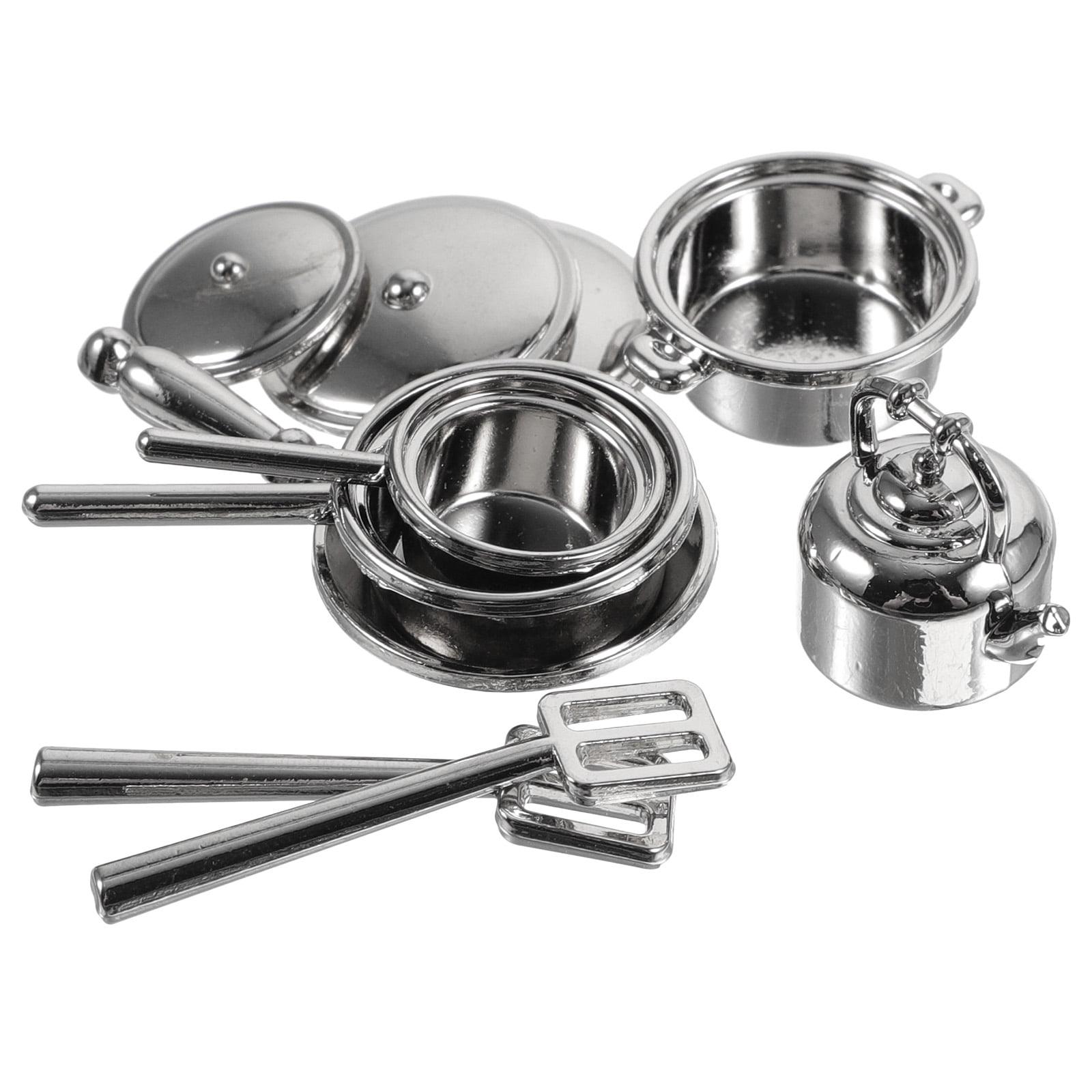 10pcs Mini Kitchenware Set Miniature Utensils Kettle Cooking Pots ...
