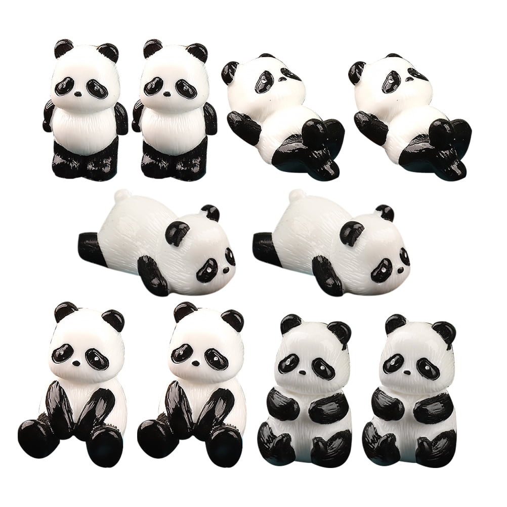 10pcs Mini Panda Miniature Resin Panda Figurine Cute Collectibles Toy ...