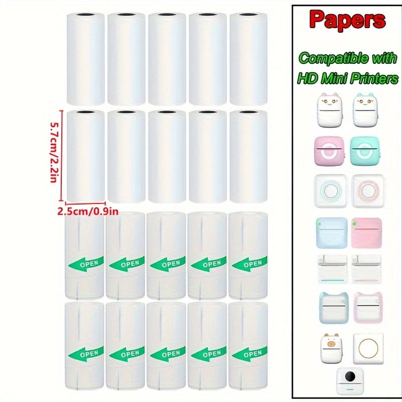 Maerknon Mini Printer Thermal Photo Paper, 10 Count - Walmart.com