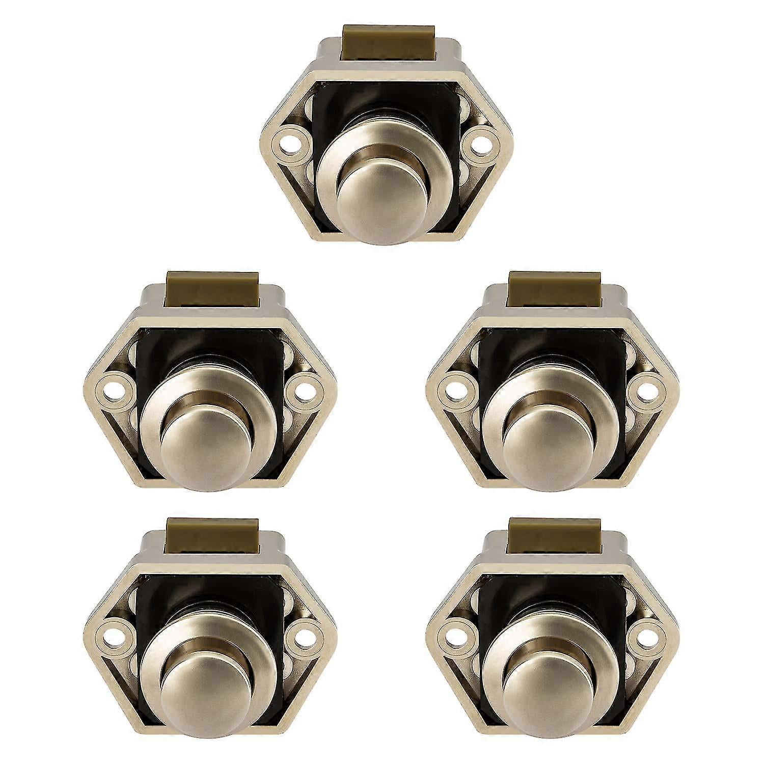 10pcs Mini Push Button Drawer Cupboard Door Catch Lock Caravan Motorhome Nickel Boat Lock Knob ...