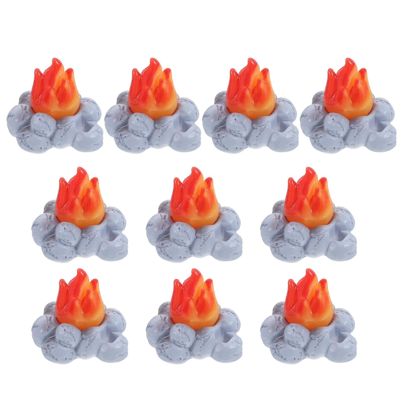 10pcs Mini Resin Campfire Decoration for Landscape Miniature Bonfire ...