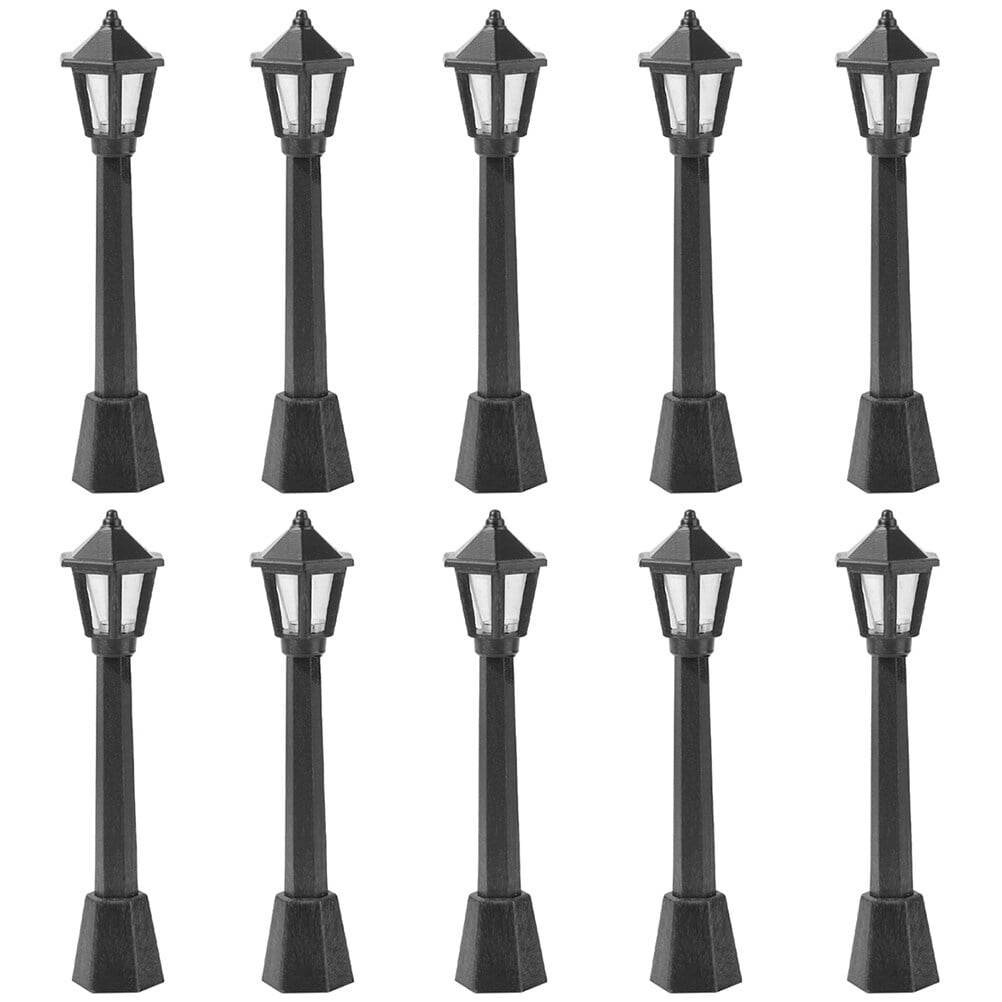 RENACLIPY Set of 10 Mini Lamp Post Lights, Simulation Decorative ...