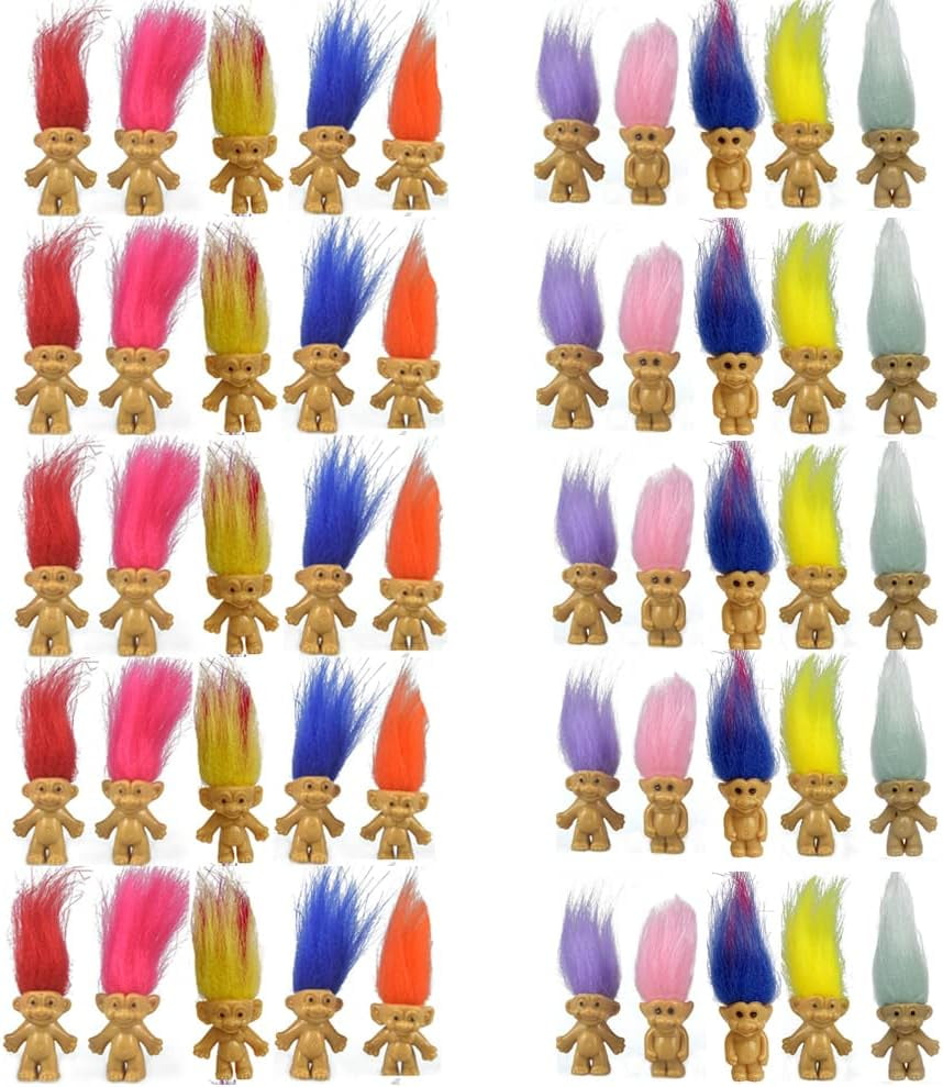 10pcs Mini Trolls Dolls Easter Egg Stuffers, Trolls Toys Vintage Lucky ...