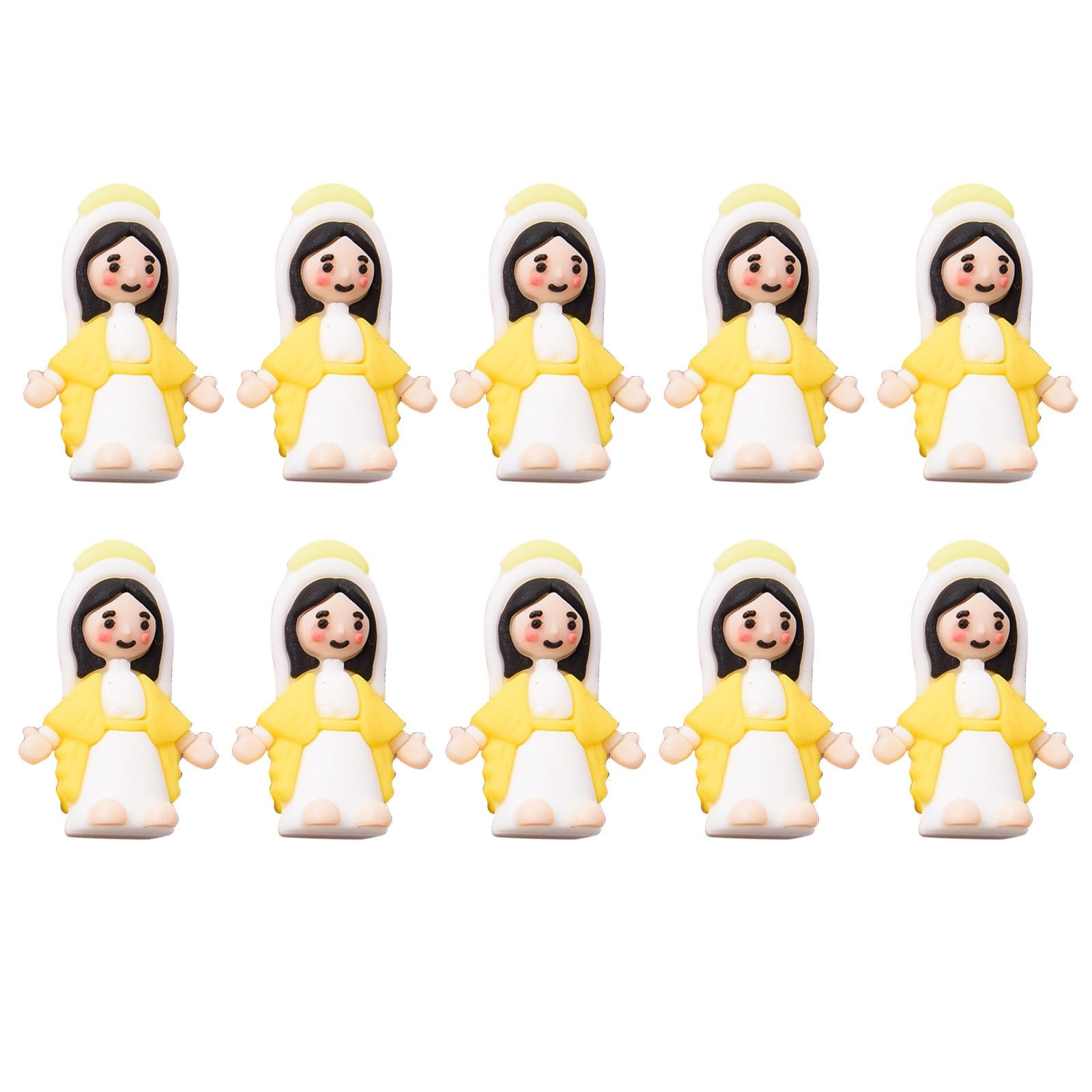 10pcs Mini Virgin Mary PVC Figurine Set Religious Ornament Easter Egg ...