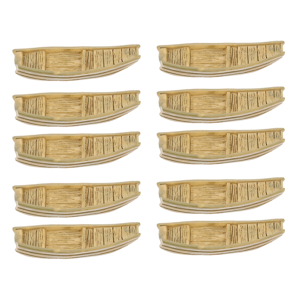 10pcs Miniature Boat Mini Fishing Boat Figurine Dollhouse Fishing Boat ...