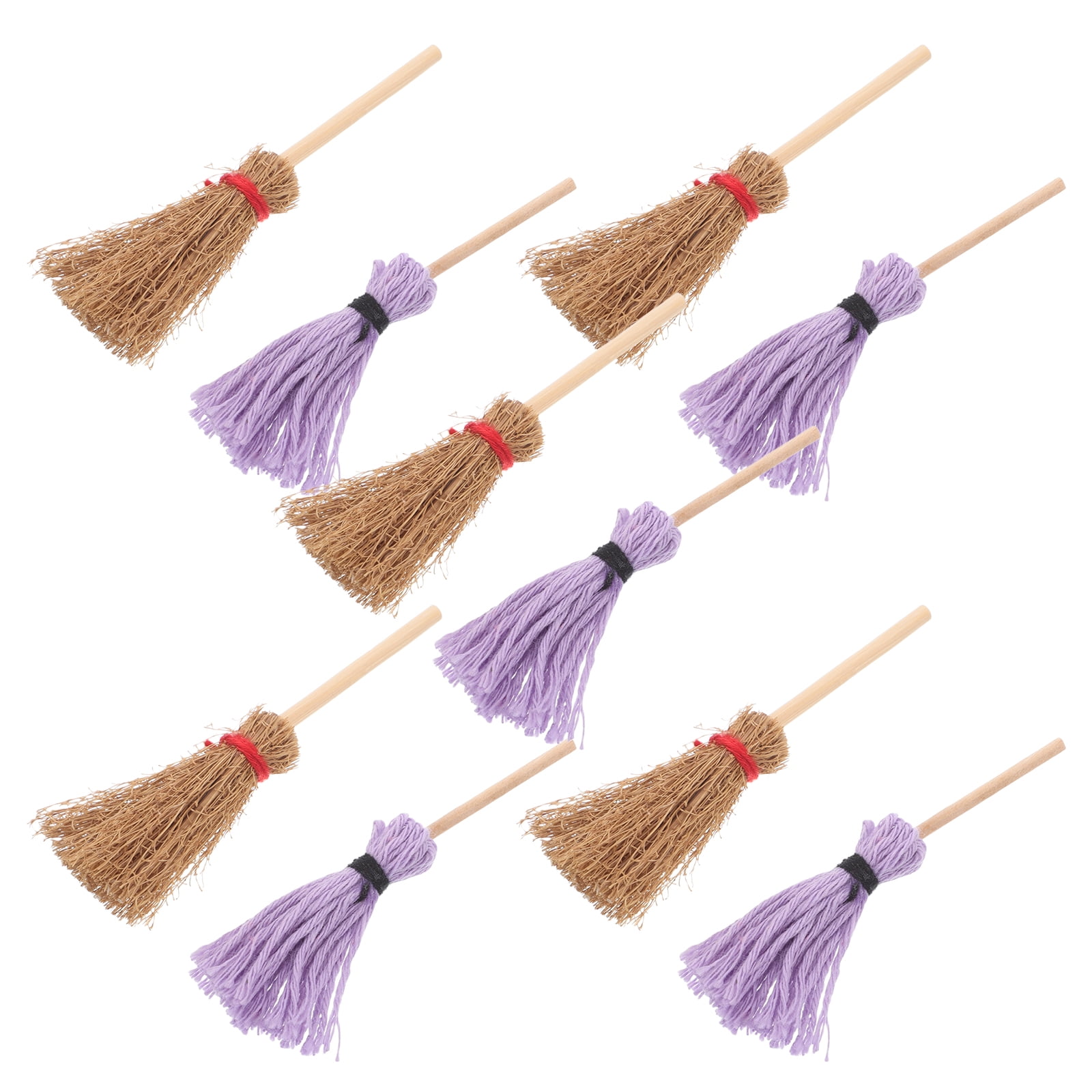 10pcs Miniature Dollhouse Cleaning Set Artificial Mini Straw Broom and ...
