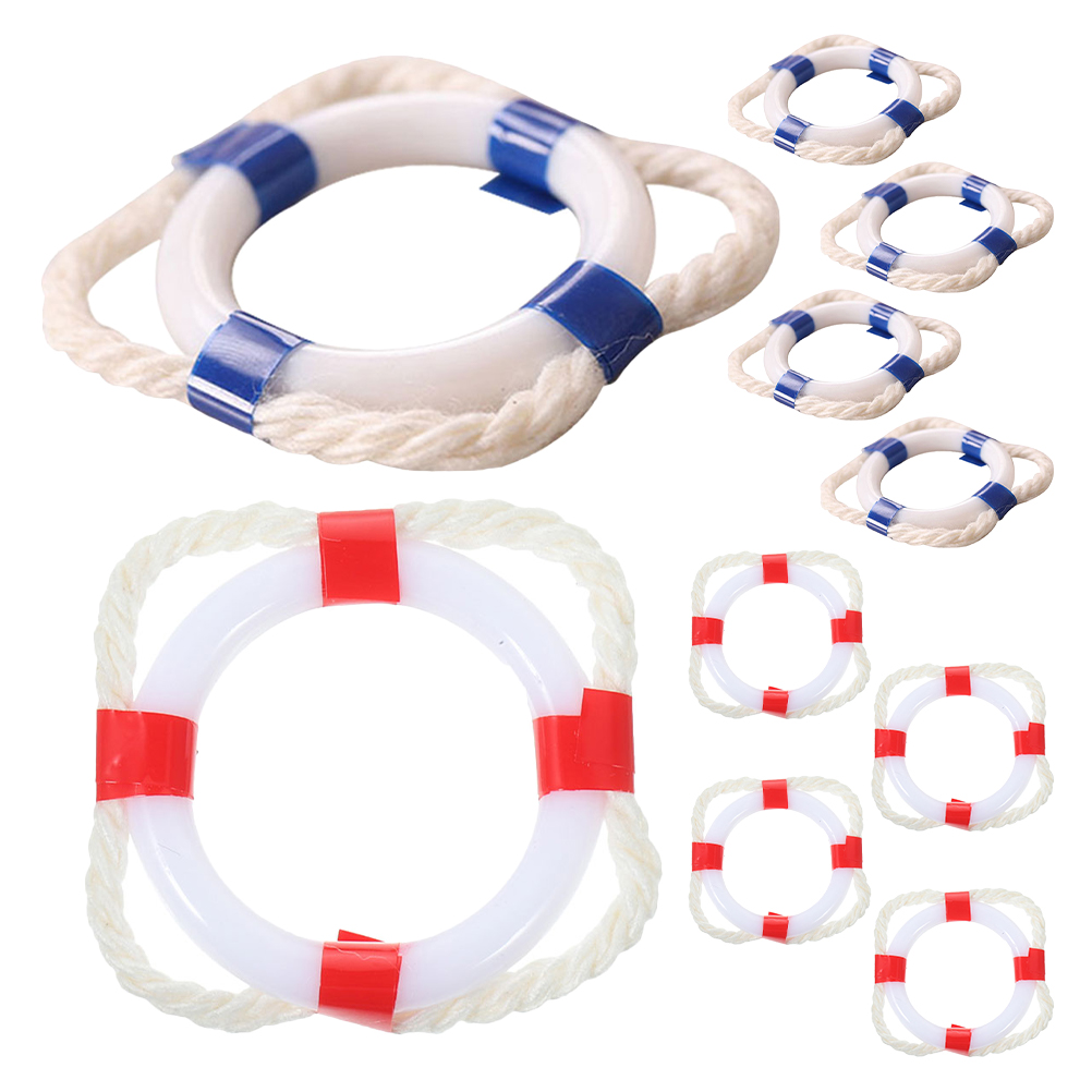 10pcs Miniature Swim Rings Plastic Mini Life Ring Model Cake Topper ...