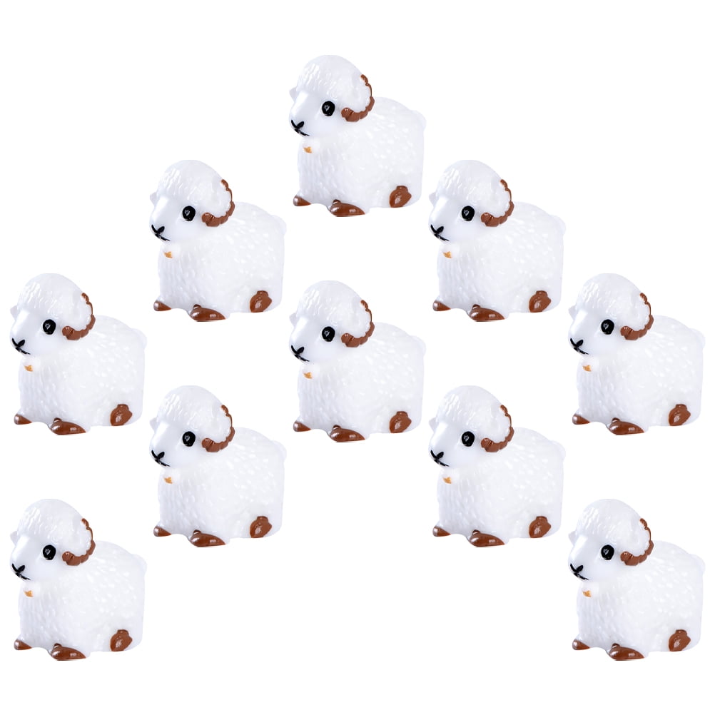 10pcs Moss Sheep Fake Statue Tiny Sheep Statue Micro Sheep Fake Statue ...