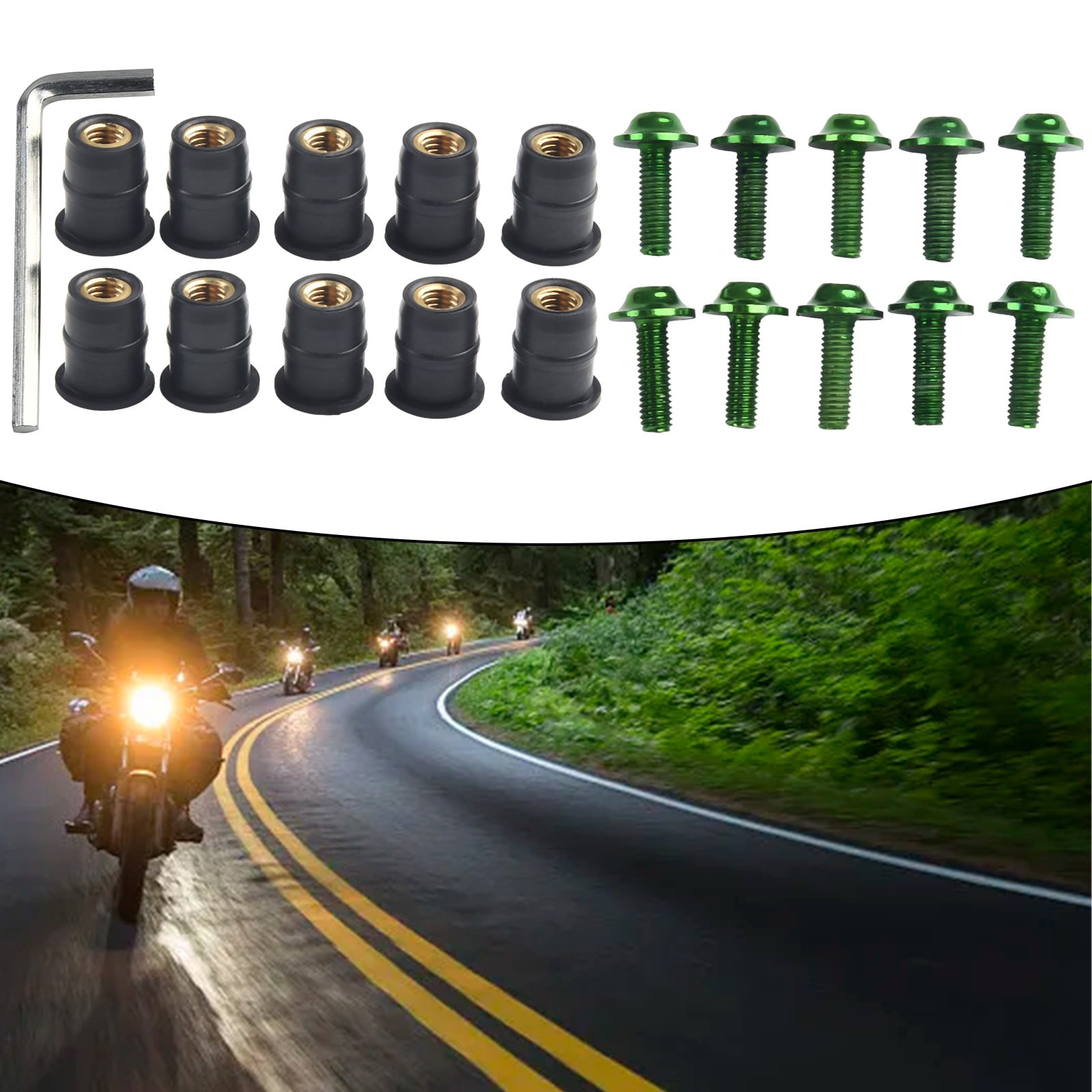 10pcs Motorcycle Screws Bolts Set M5x15mm For Honda For Suzuki ...