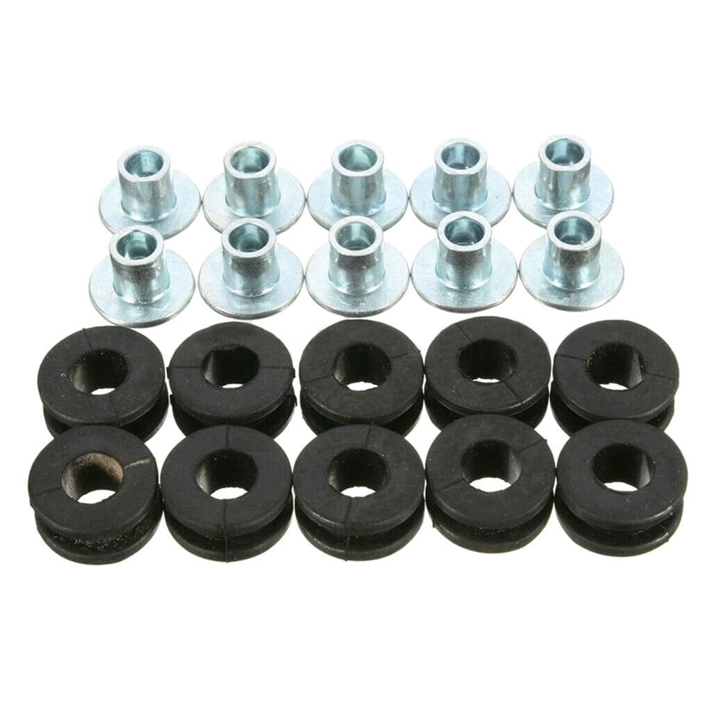 10pcs Motorcycle Shock Bushing Black Round Gas Tank Bolt Bushing Shock ...