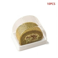 6pcs Transparent Cake Roll Packaging Box with Tray Portable Swiss Roll ...