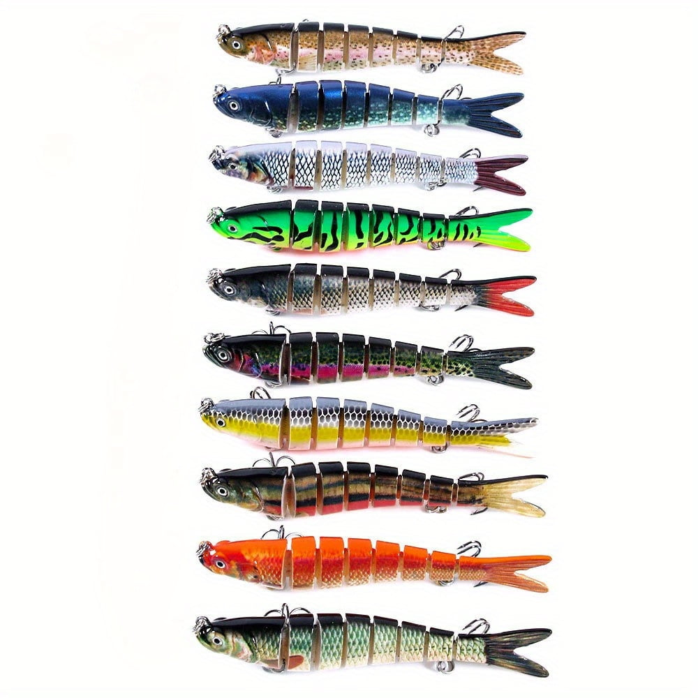 10pcs Multi-Jointed Sinking Fishing Lure Set - 10cm/ 3.94inch, Lifelike ...