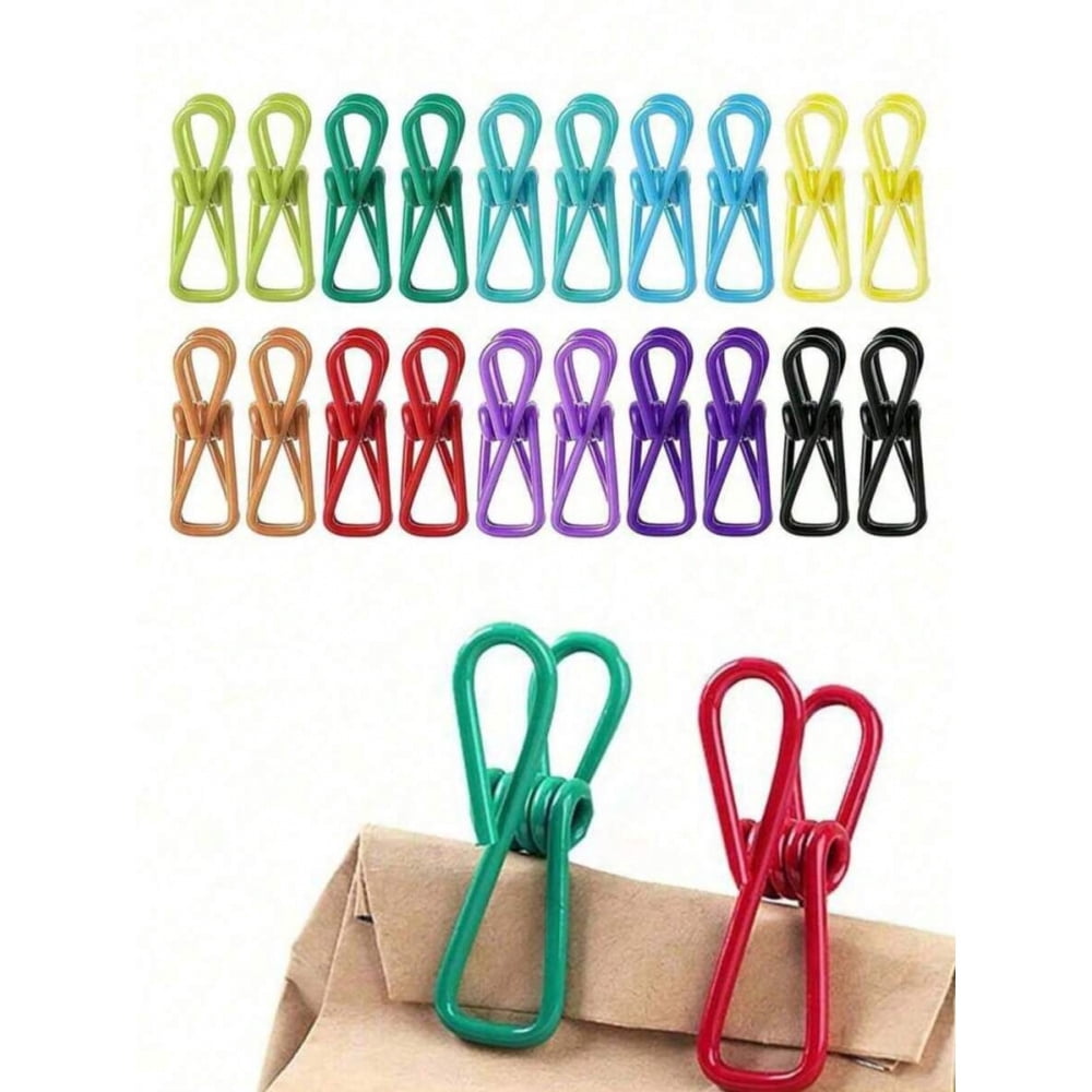 10pcs Multicolor PVC-Coated Steel Chip Clips For Food Bags, Snacks ...