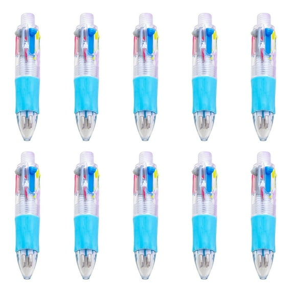 10pcs Multicolor Pen 4 Colors Retractable Ballpoint Pen Small Writing ...