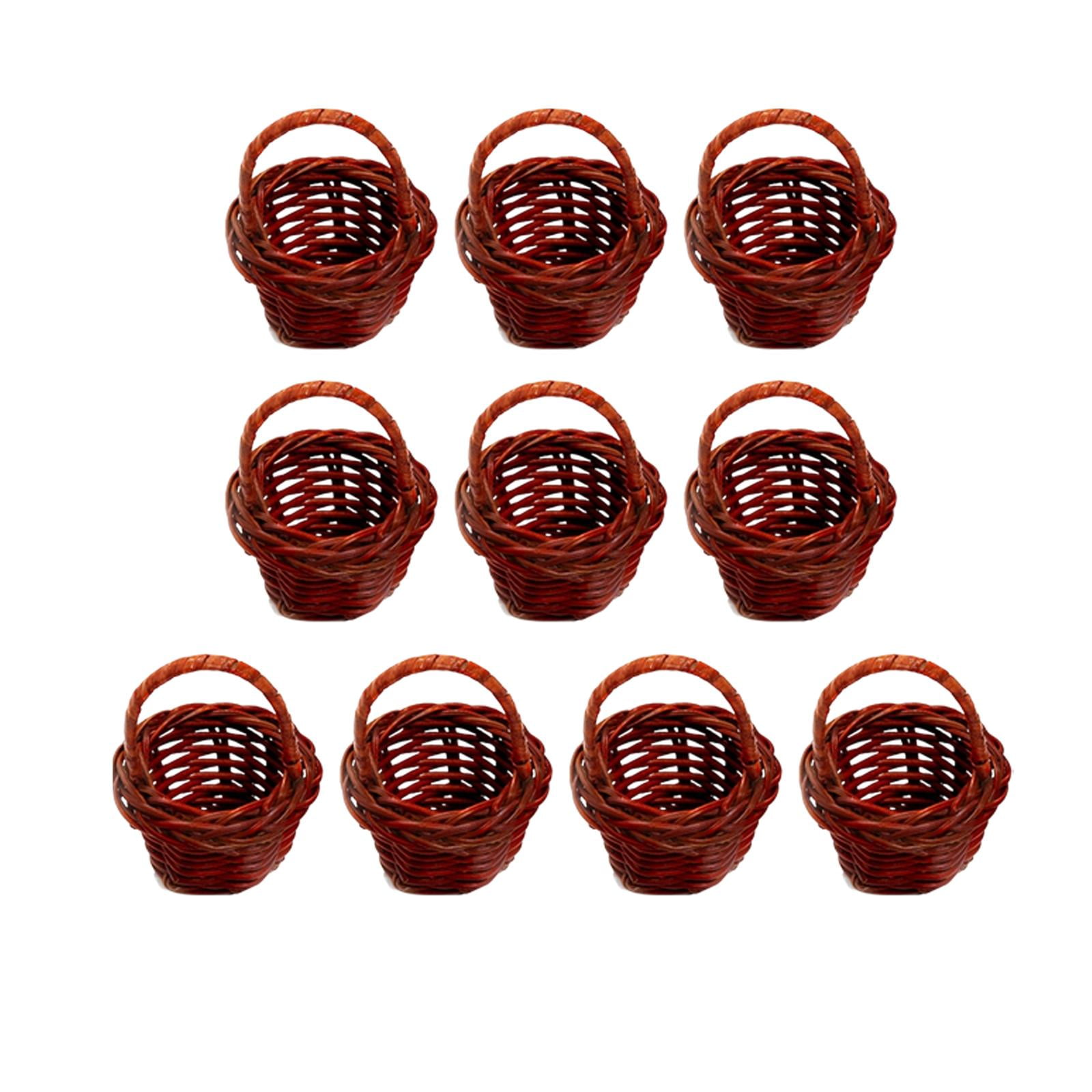 10pcs Multifunction Small Rattan Weaving Flower Basket Craft Sundries ...