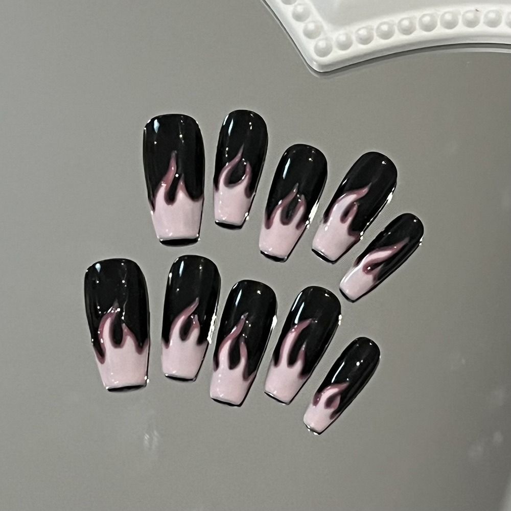 10pcs Nail Tips Detachable Full Cover Press on Nails Long Ballerina ...