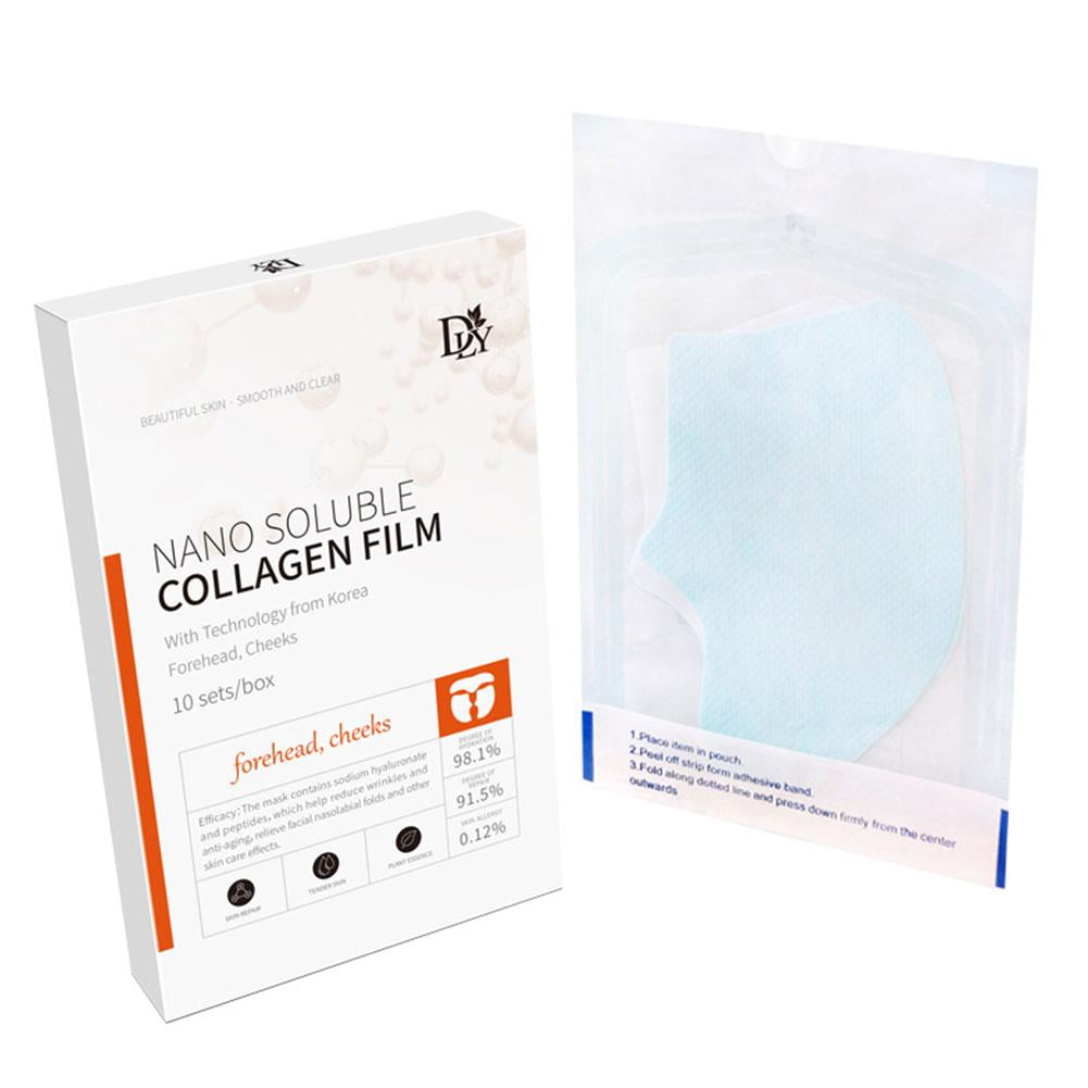 10pcs Nano Collagen Film Paper Soluble Facial Mask Forehead Skin Cheek ...