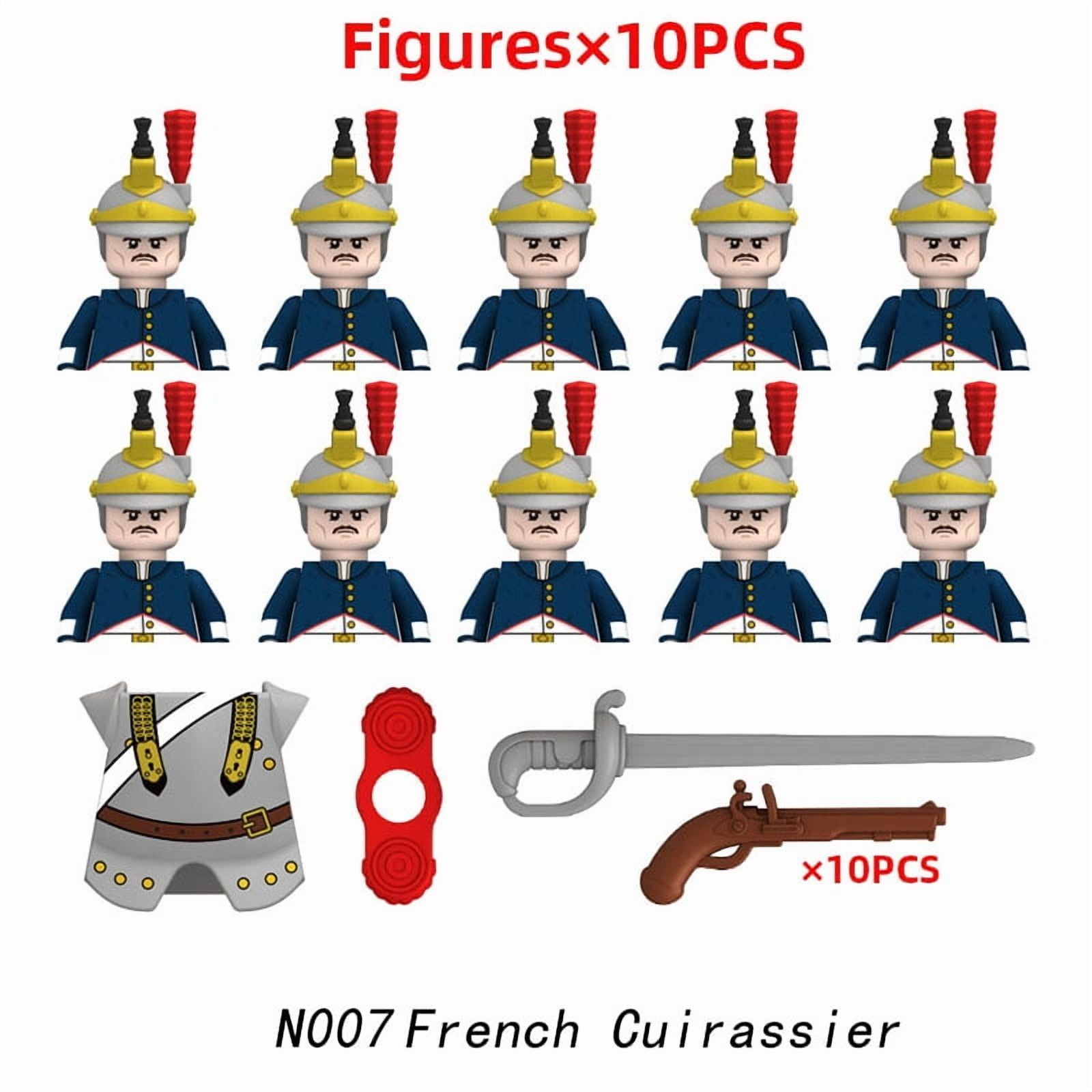10pcs Napoleonic Wars Military Soldiers Building Blocks WW2 Mini ...