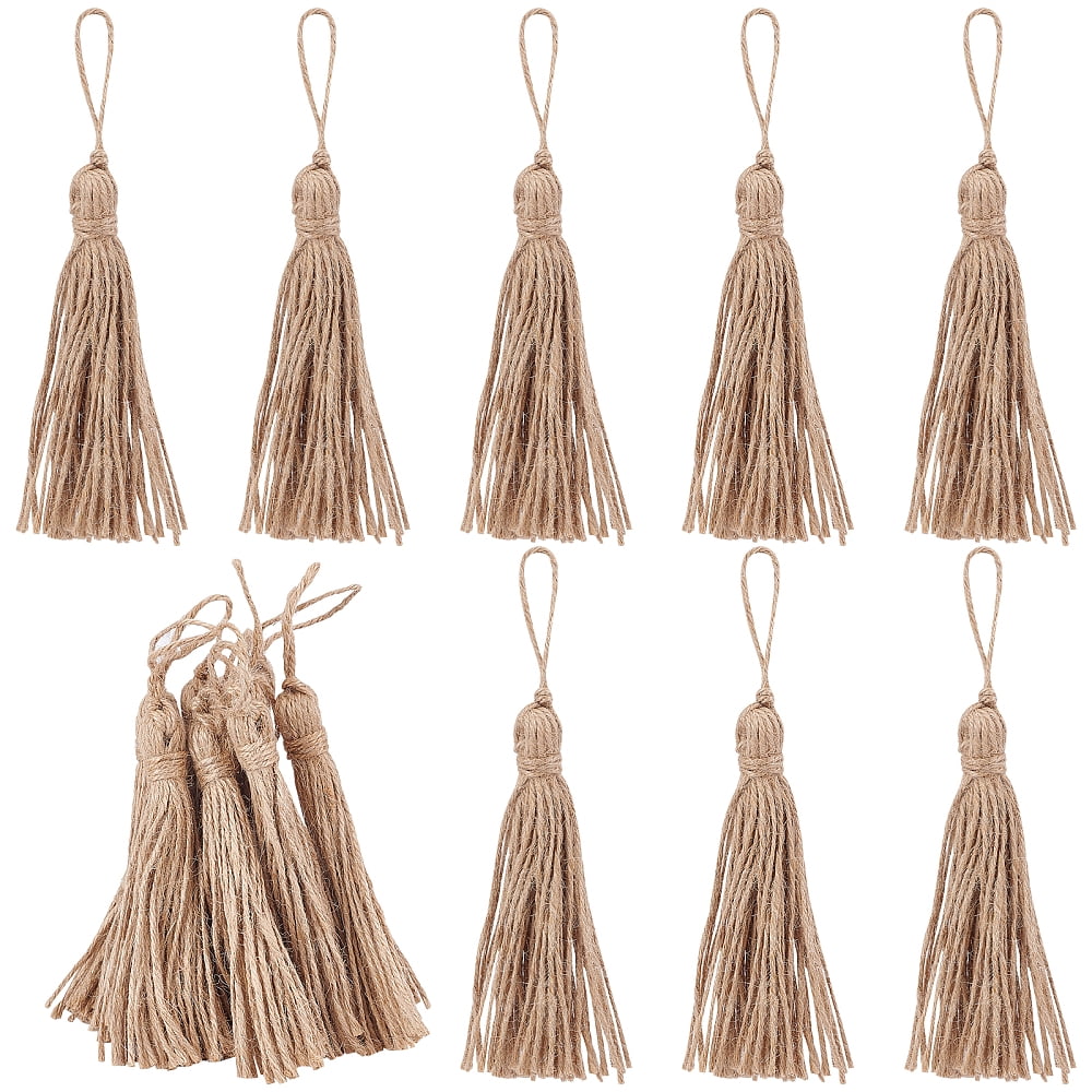 10pcs Natural Jute style Tassel Burlap Tassel Craft Tassels for DIY ...