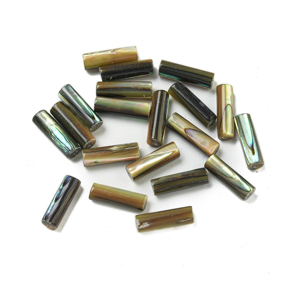 10pcs Natural Paua Shell Beads Column Coffee 13.5x4mm Hole: 0.8mm ...