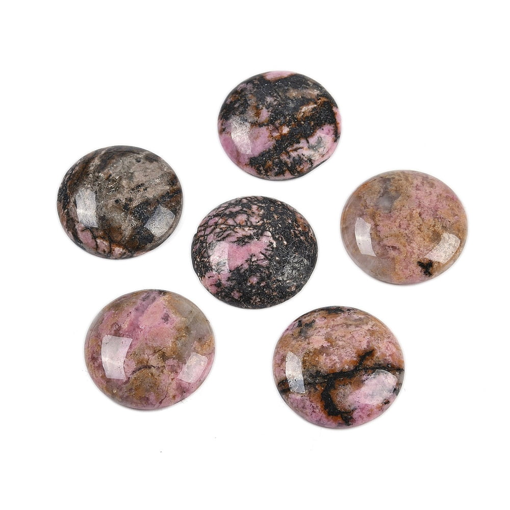 10pcs Natural Rhodonite Cabochons Half Round/Dome 25x7~8mm - Walmart.com
