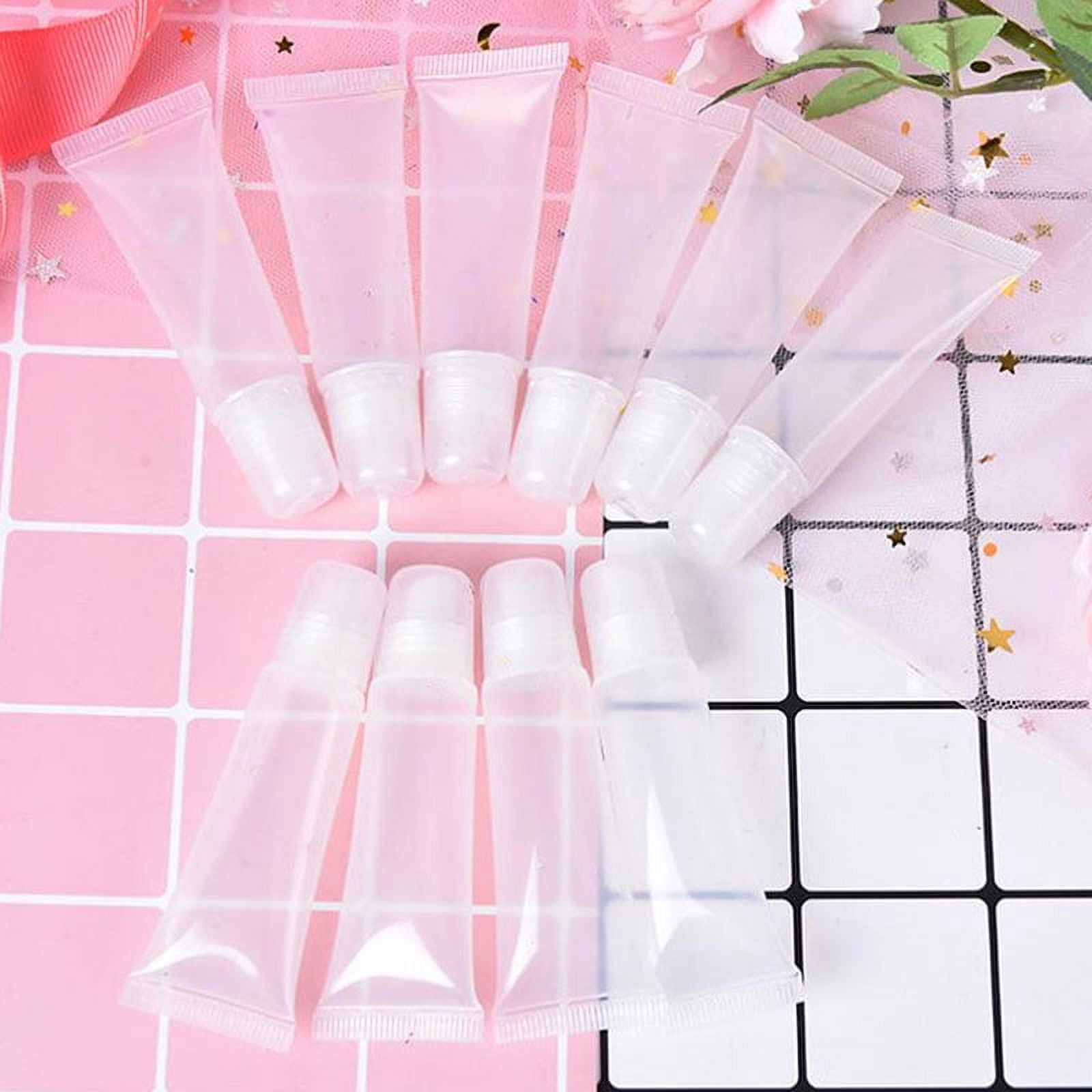10pcs New Refillable Empty Cosmetic Tube Lip Gloss Balm Clear Cosmetic ...