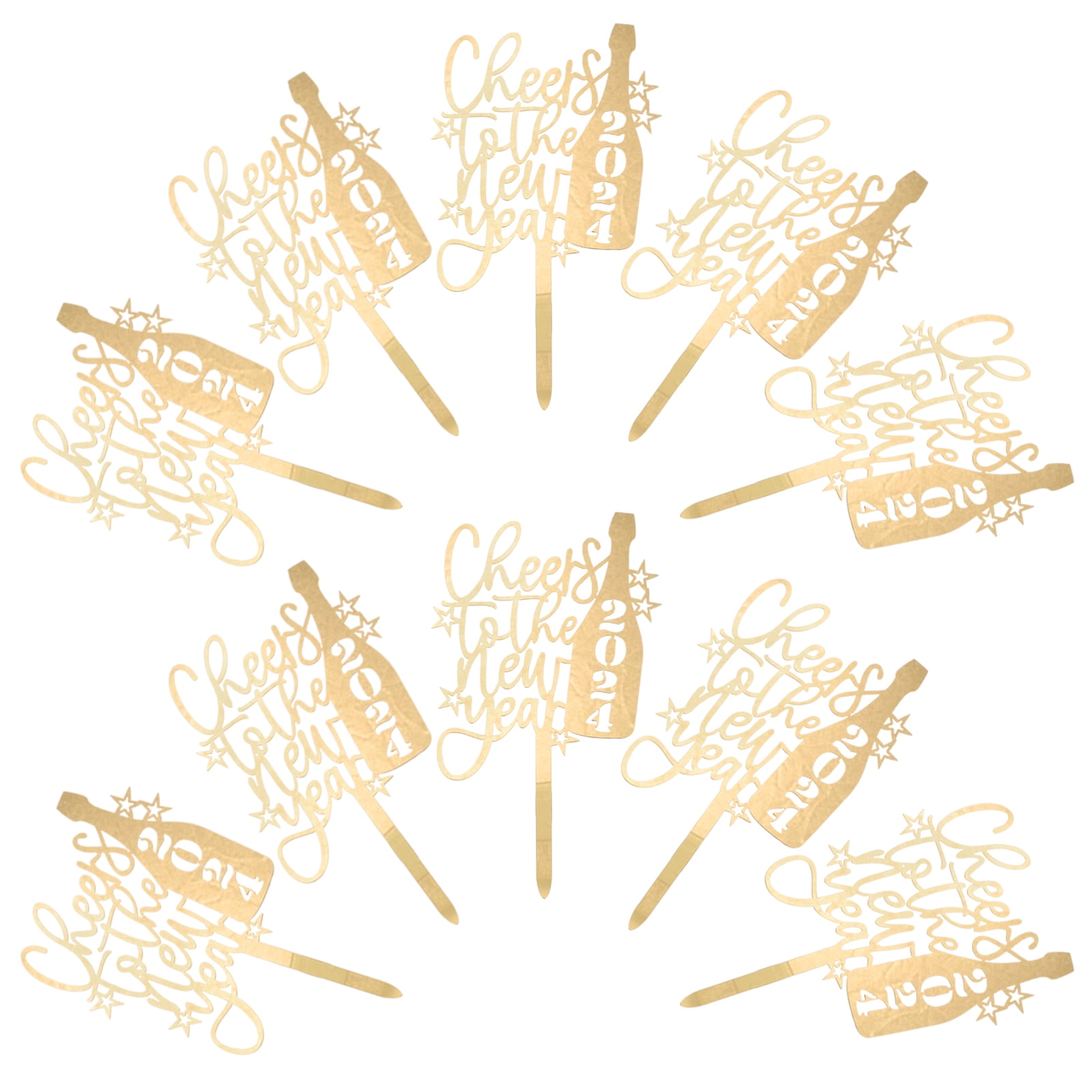 10pcs New Year Party Cupcake Toppers Safe Cake Picks New Year Themed ...