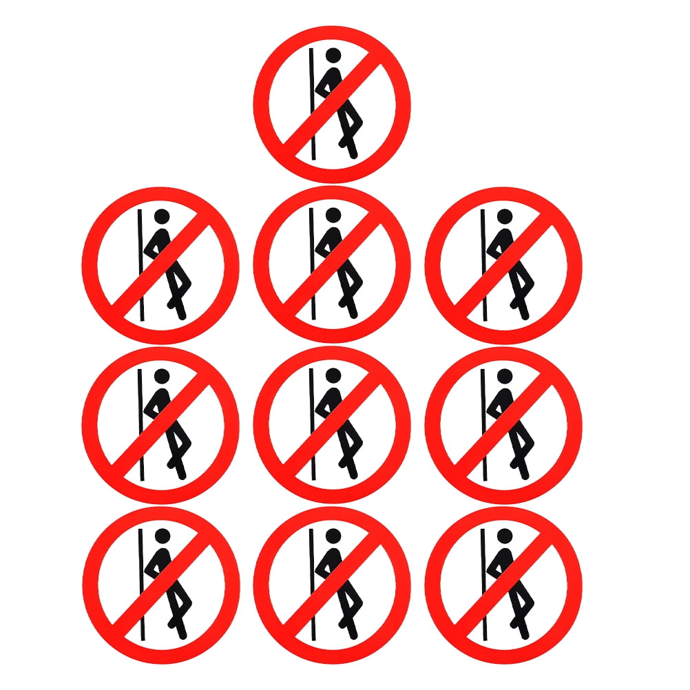 10pcs No Leaning On Sign Stickers Self adhesive Warning Stickers ...