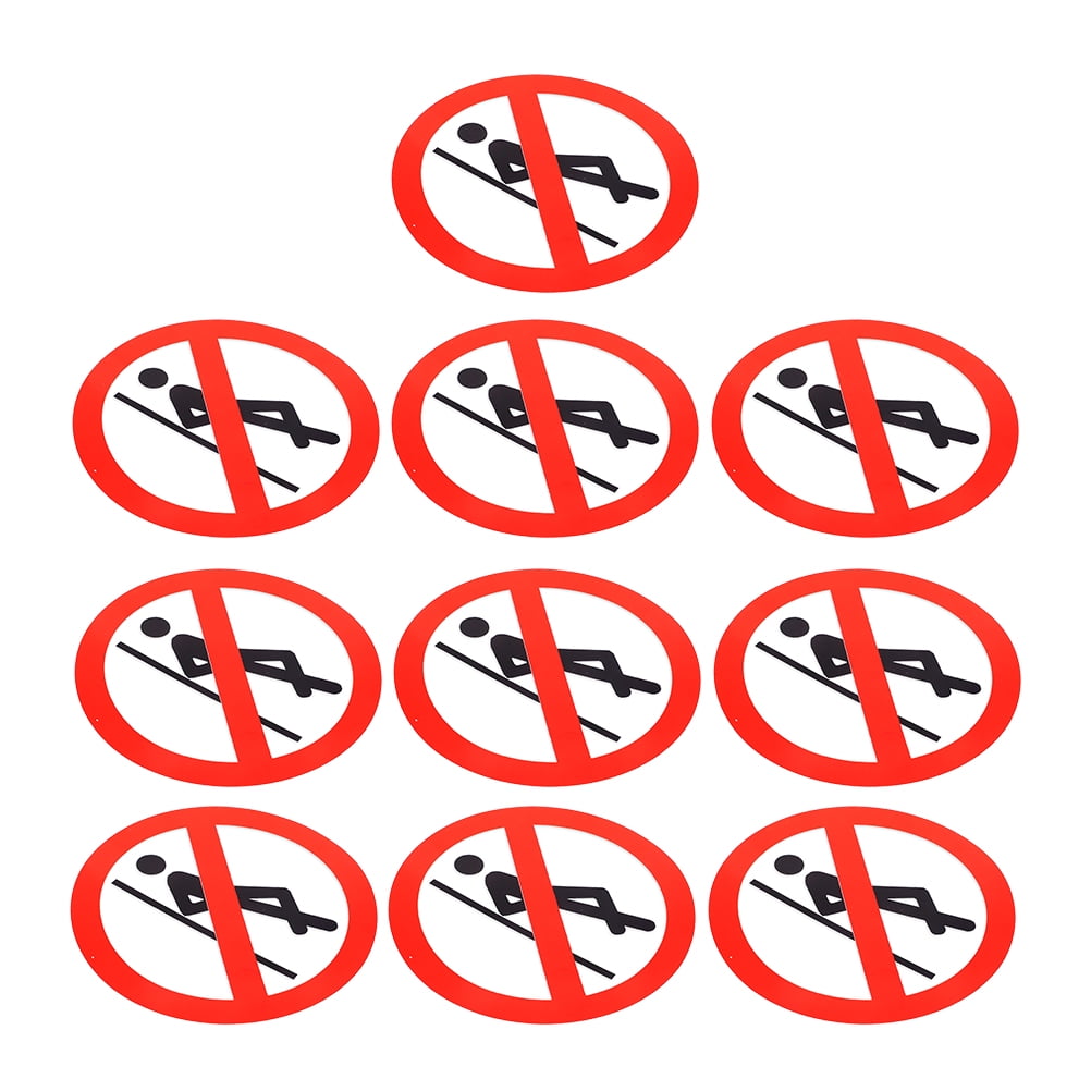 10pcs No Leaning Sign Stickers Self Safety Warning Sign Stickers ...