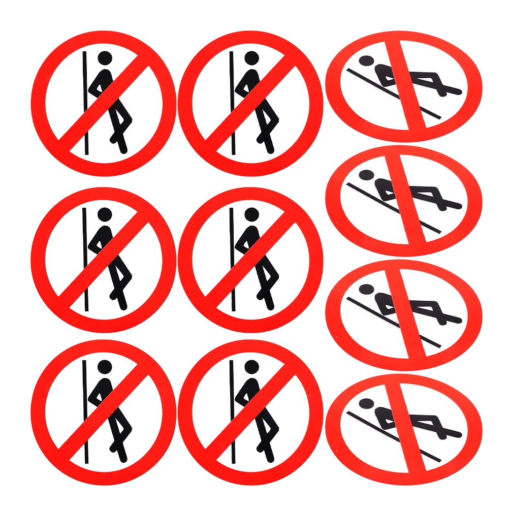 Raindrops No Leaning Safety Warning Sign Stickers PVC Adhesive White ...