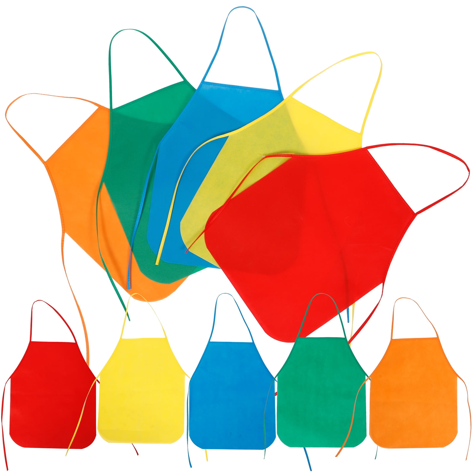 10pcs Non-woven Kids Aprons Non Woven Artist Fabric Aprons for Children ...